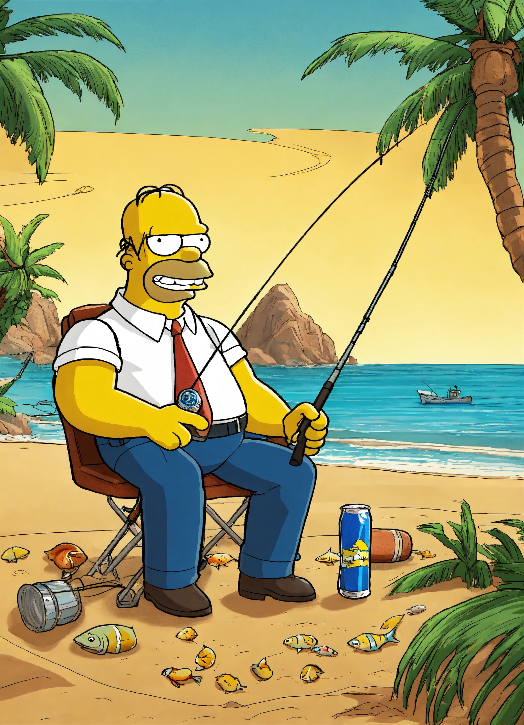 Lexica - Lawyer Lionel Gates from the Simpsons cartoon is lying under a ...