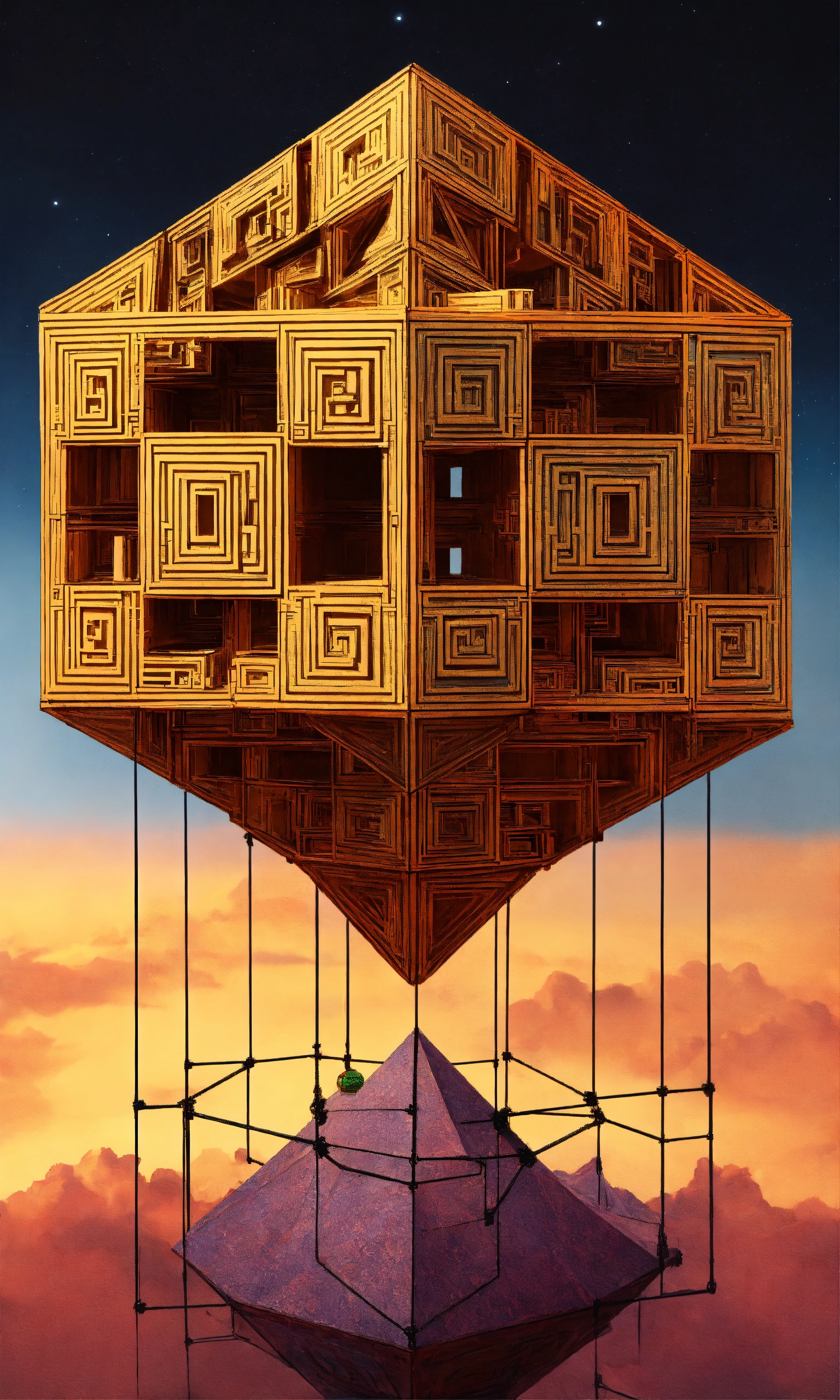 Lexica - Taoist monk tesseract body fractal three point perspective ...