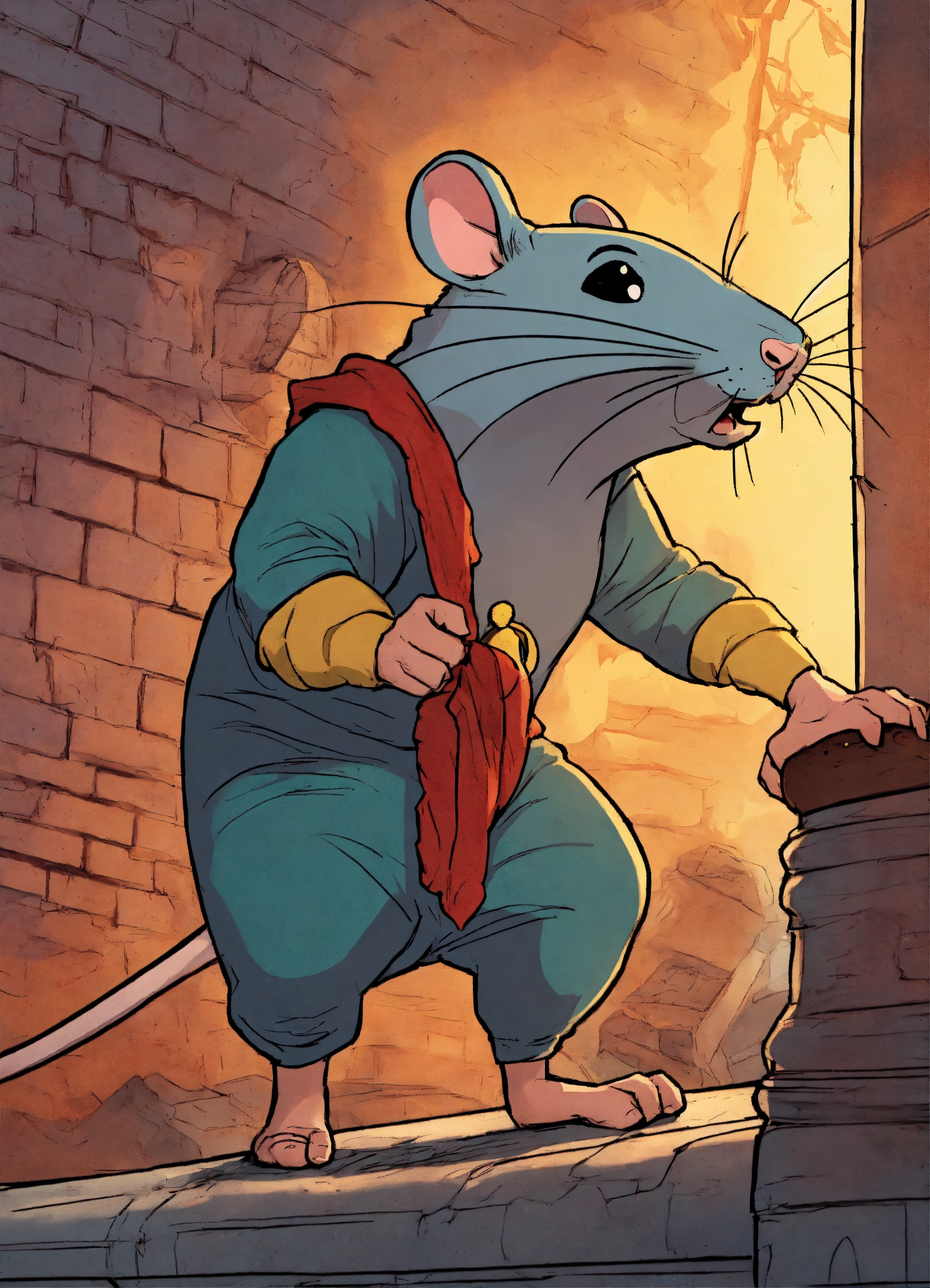 Lexica - Rat comics leaps of rage on a cap on the ground, frustrate