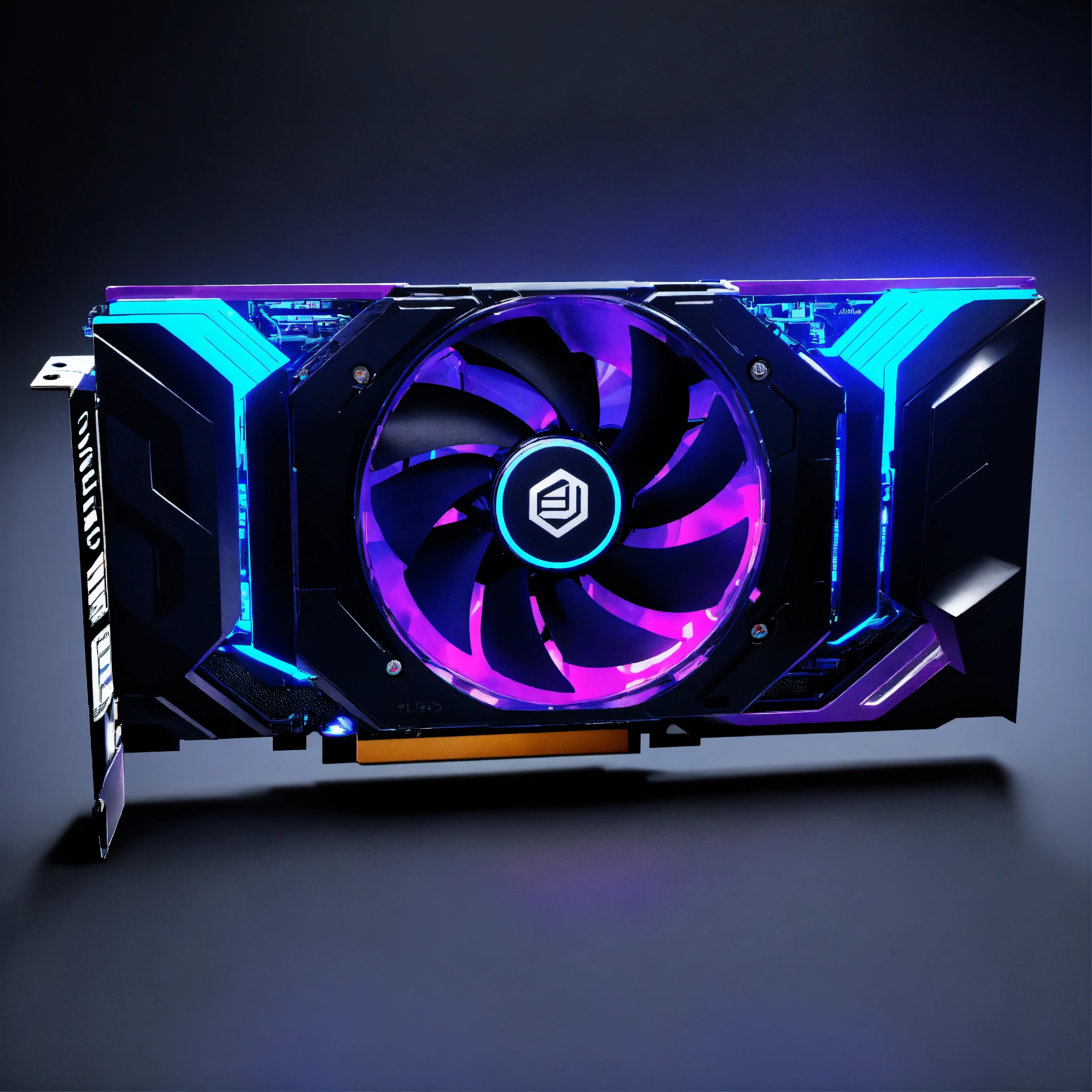 Lexica - Videocard with fans, futuristic, blue and purple with black ...