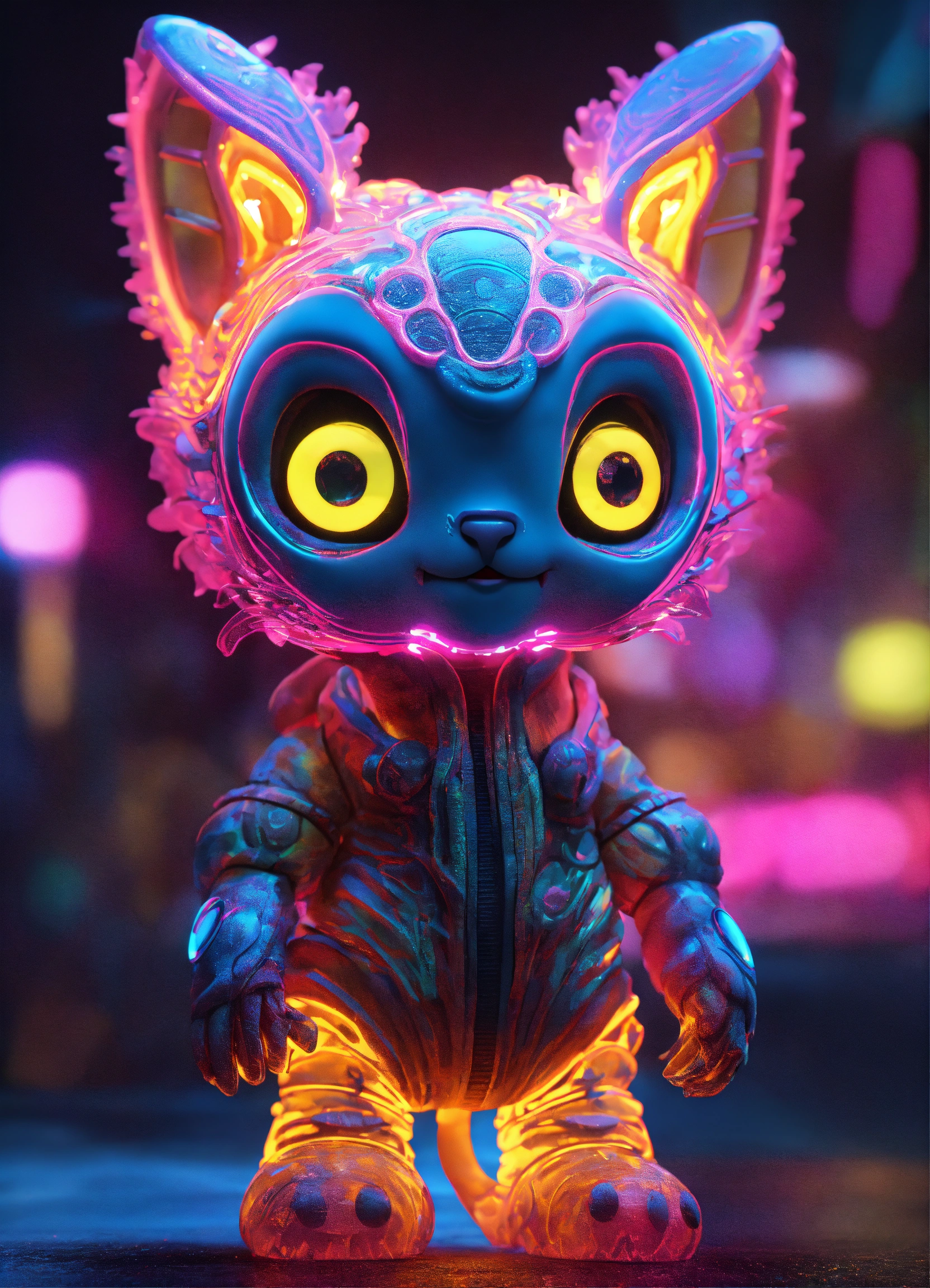 Lexica - Gelly cute adorable alien monster, full-body, neon glow colors ...