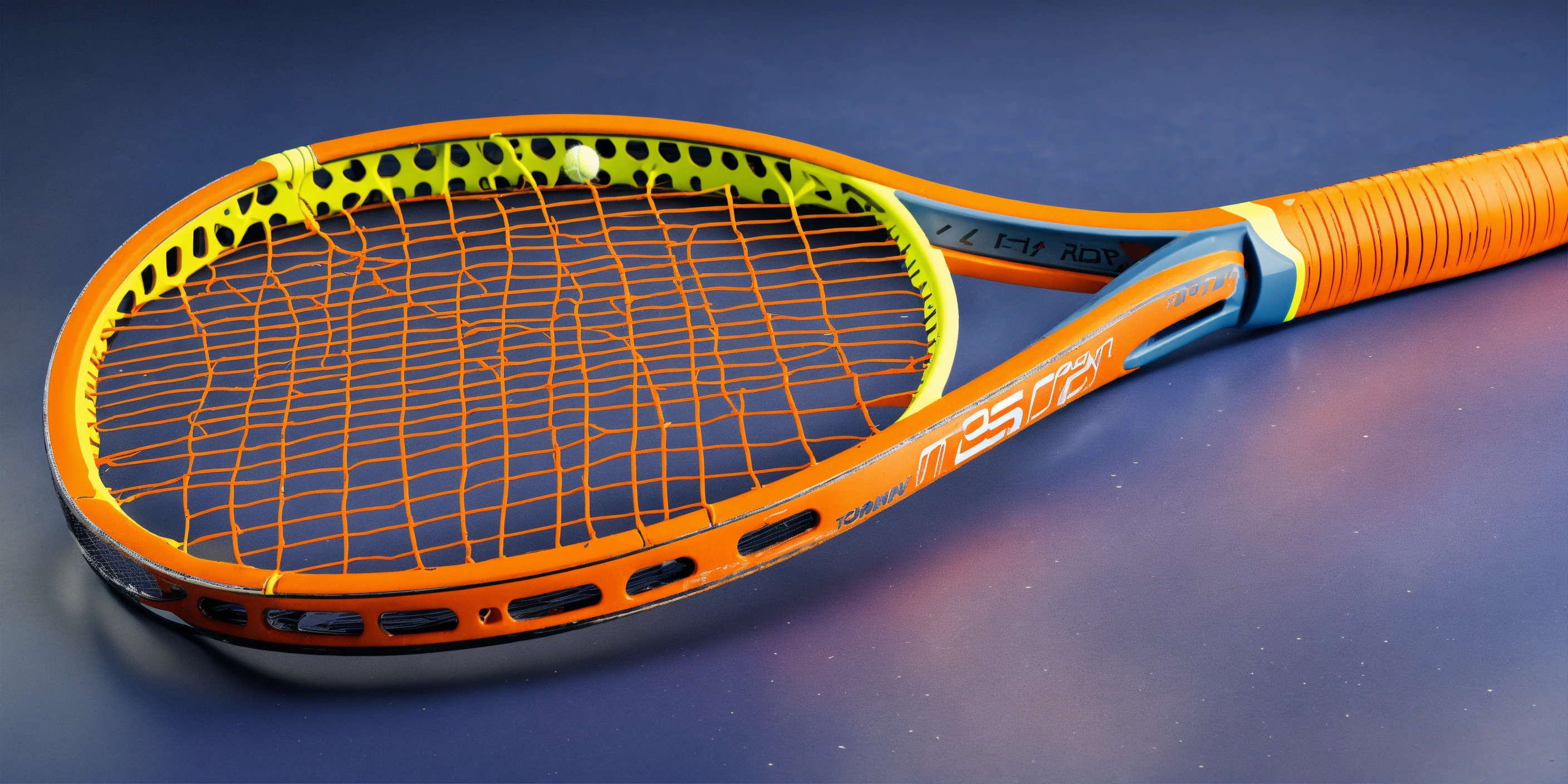 Lexica - Orange broken futuristic tennis racket