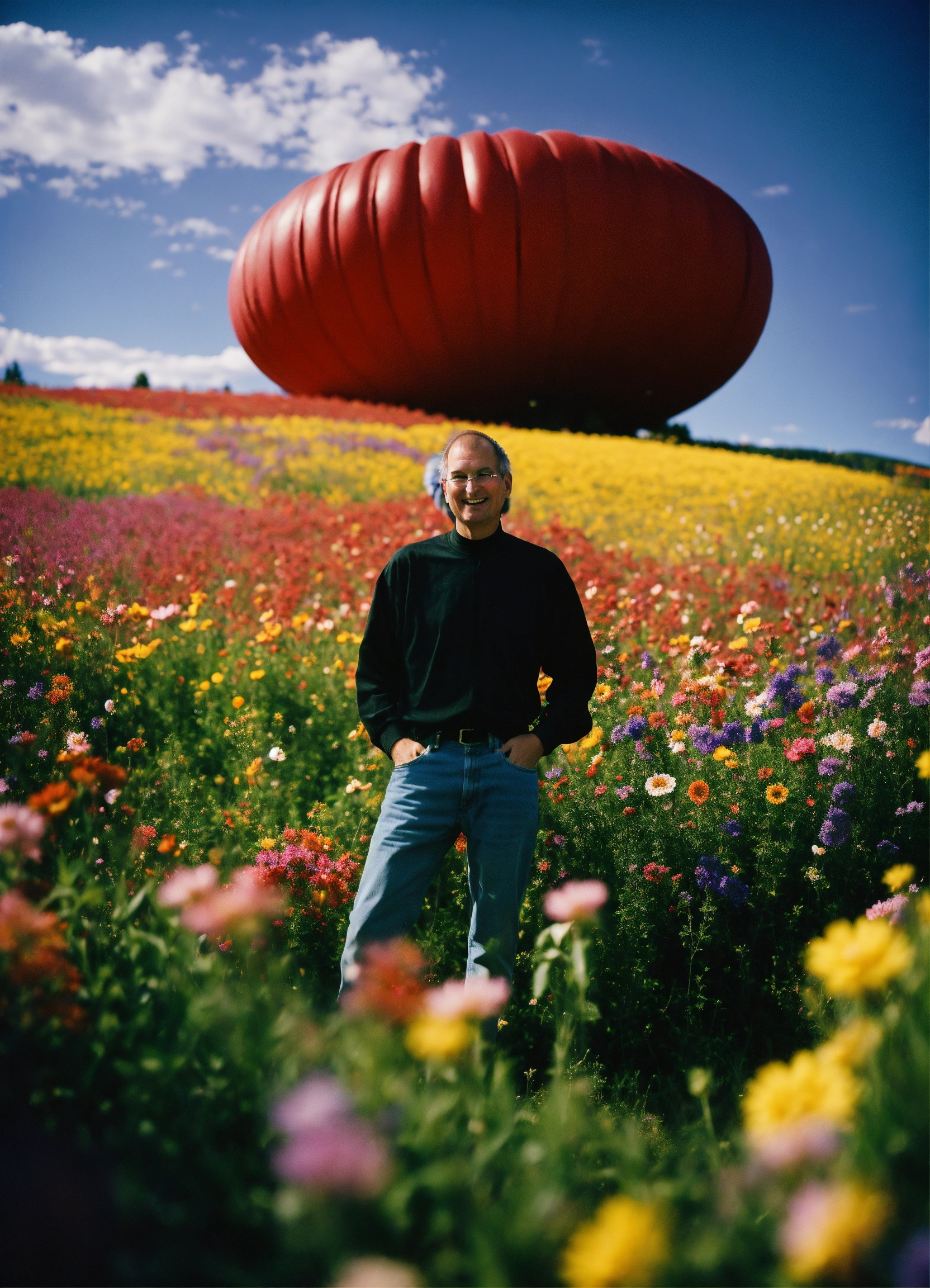 Lexica - Happy Steve Jobs in Colorado festival raver clothes standing ...