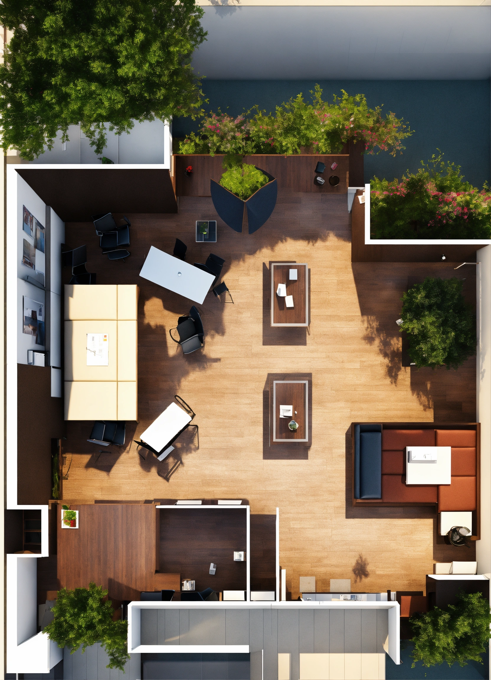 Lexica - Office space, aerial view, plan