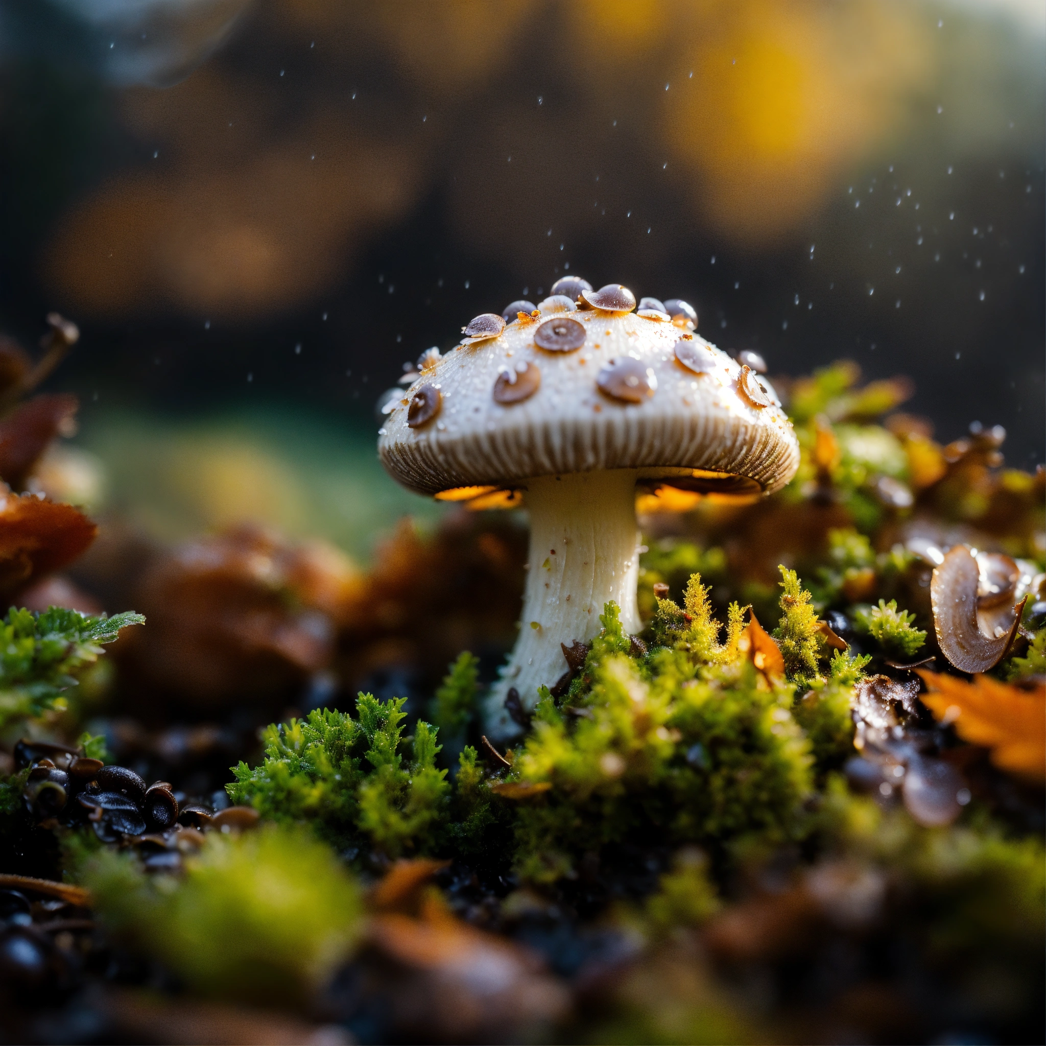 Lexica - Dark creepy ugly rainy Autumn macro photography close-up of a ...