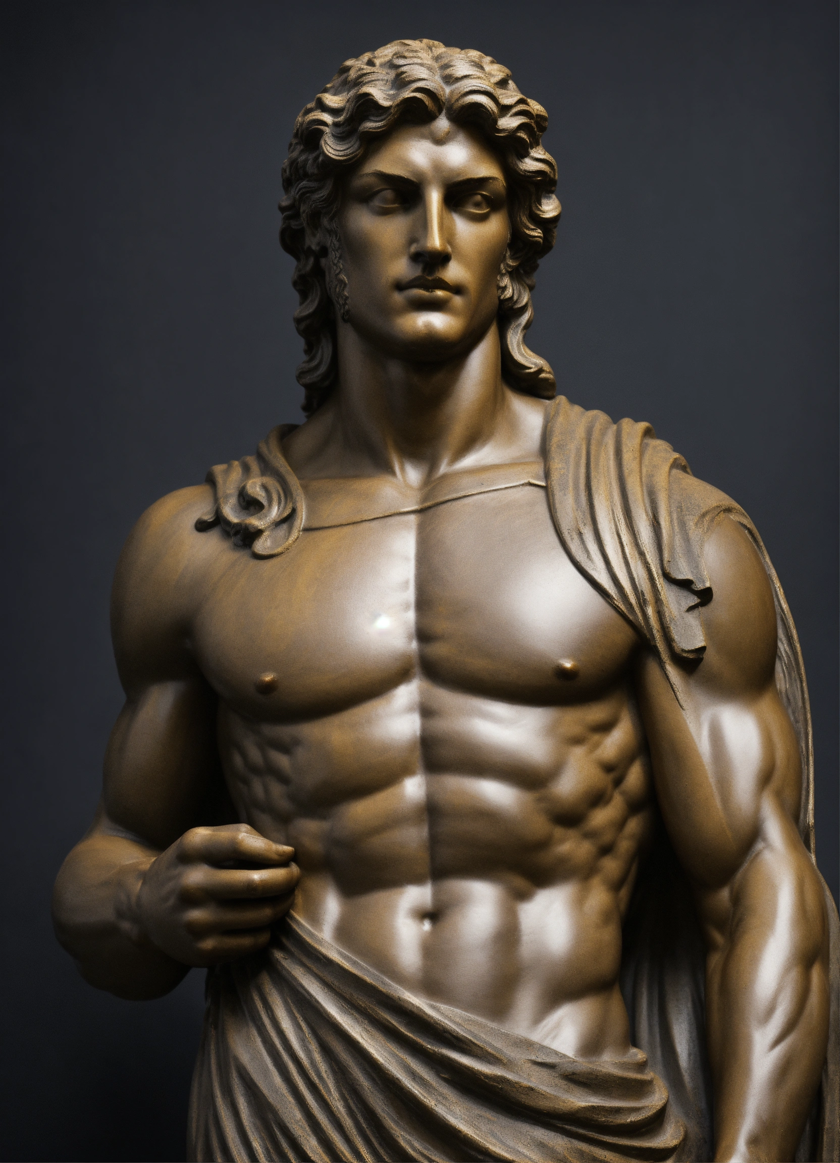 Lexica - Simple muscular greek god statue with middelparting hair with ...
