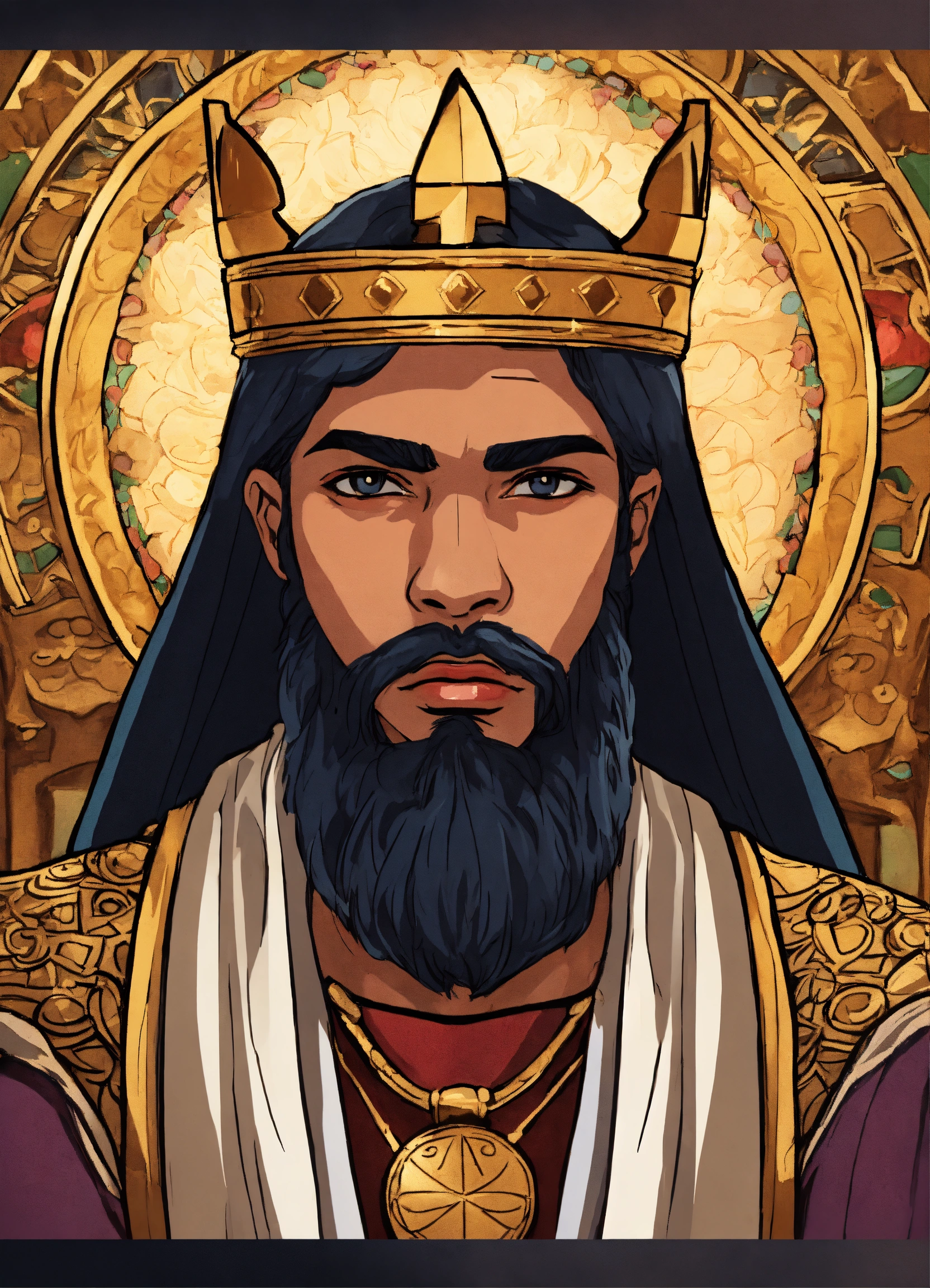 Lexica - 25 year old king jehoiakim from the bible, 2d cartoon, face ...