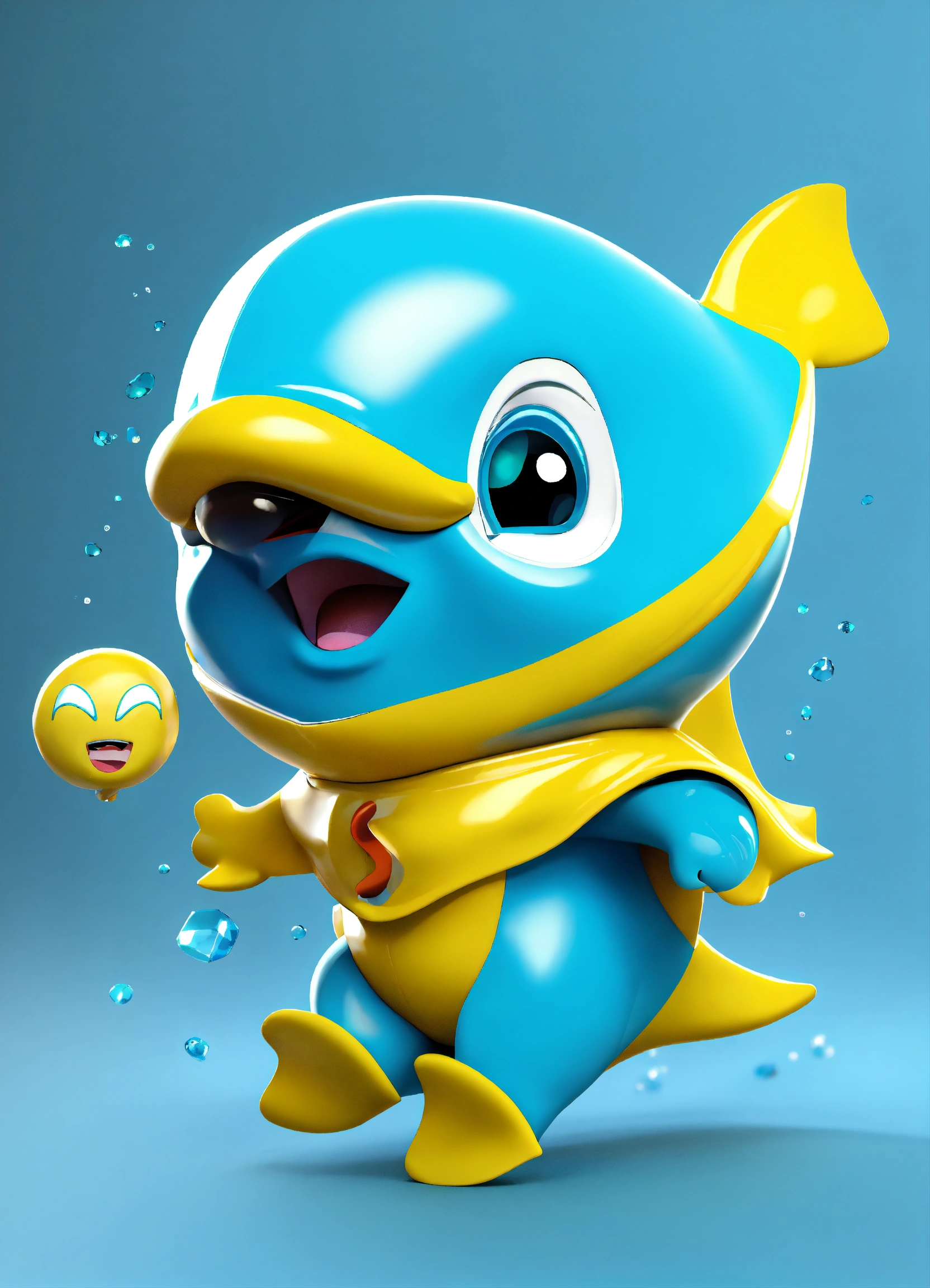Lexica - Superhero, dolphin baby, cartoon, 3d, cute scream, icon, blue ...