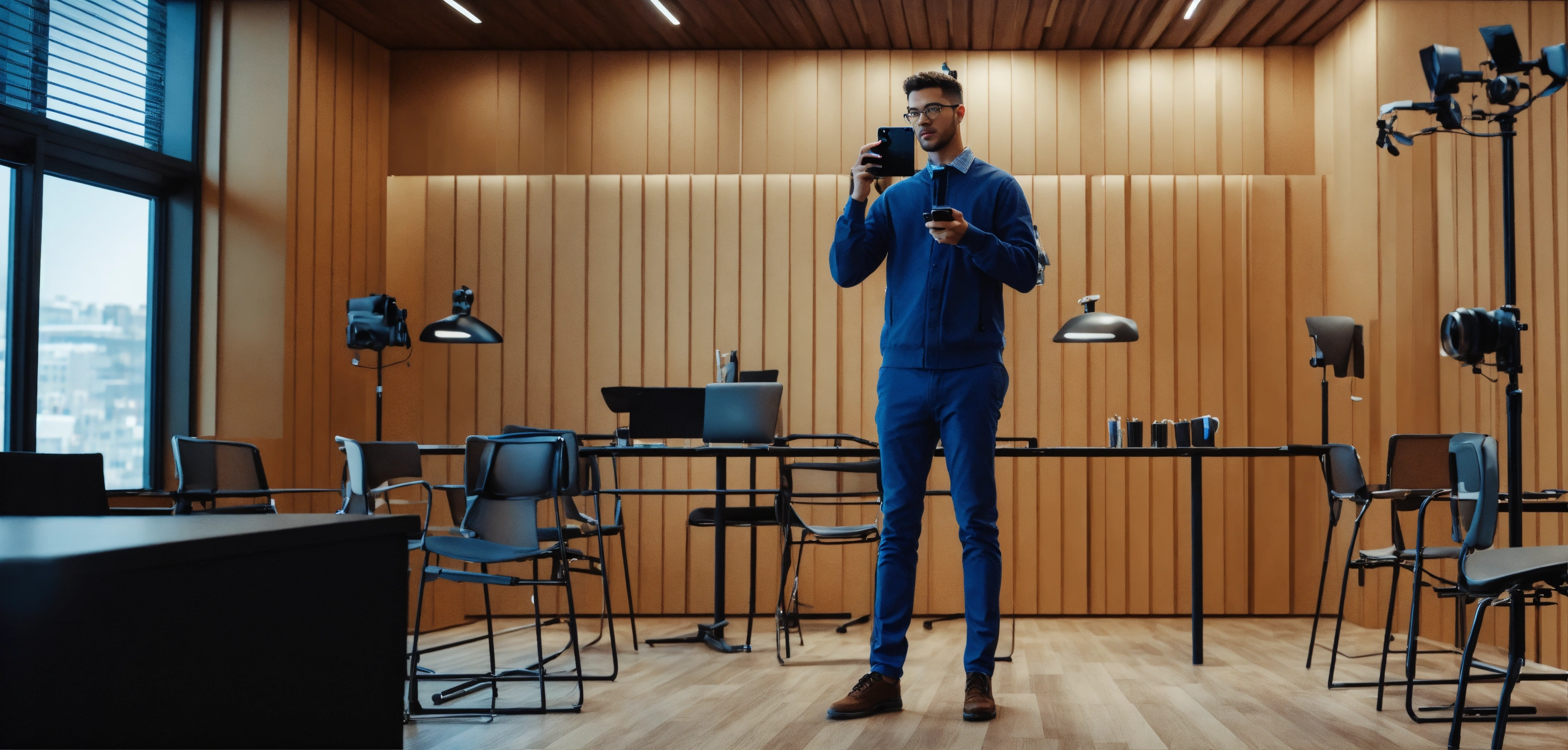 Lexica - 3d picture of a guy filming himself with an iPhone, standing ...