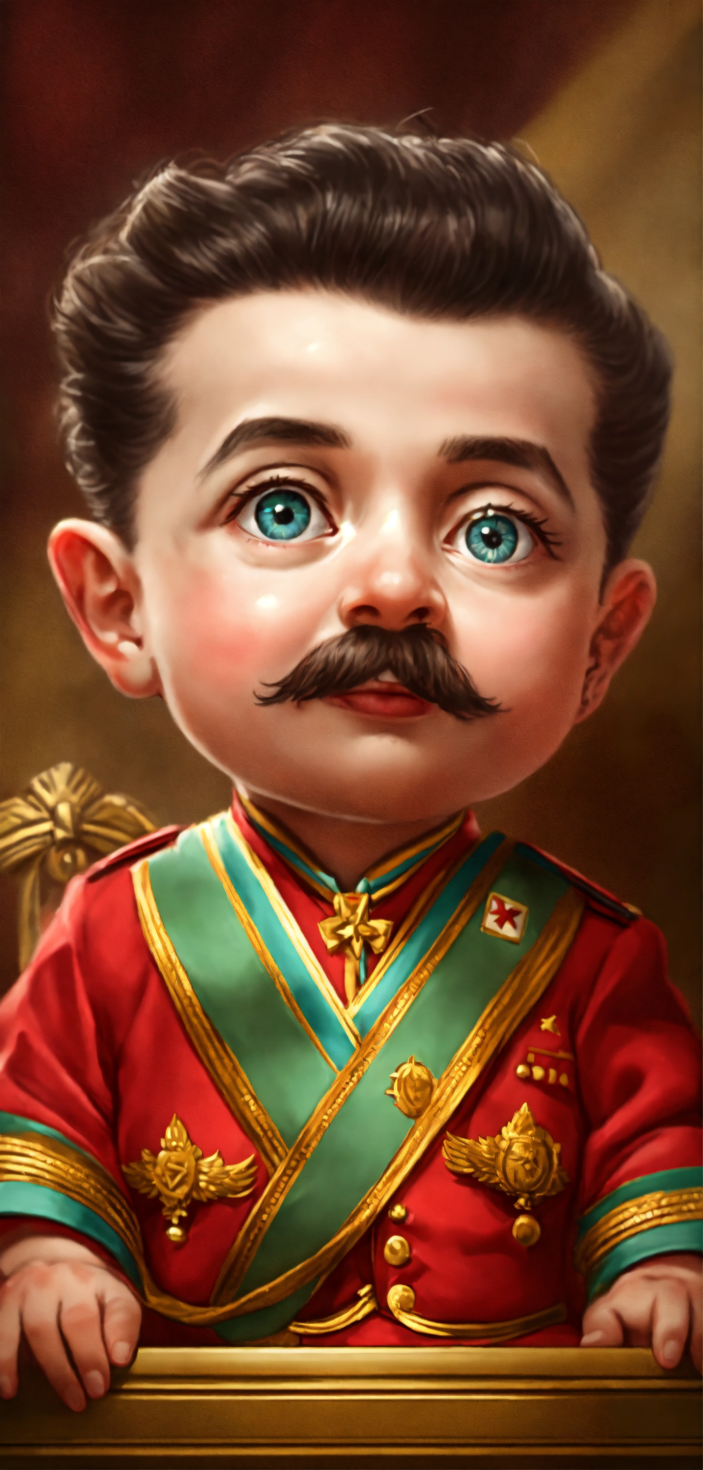 Lexica - Stalin as a cute baby cartoon, big eyes Ultra realist