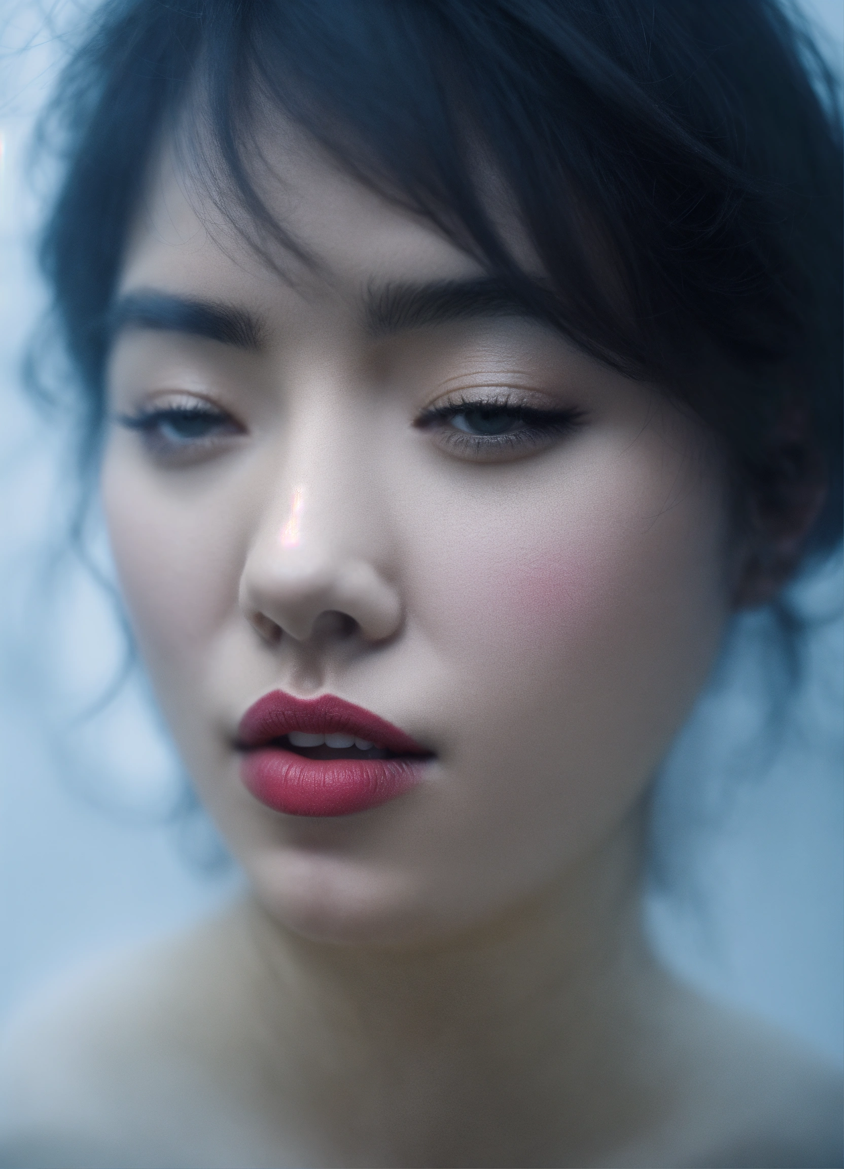 Lexica - Blurry figure photo of woman in the style of minimalistic ...