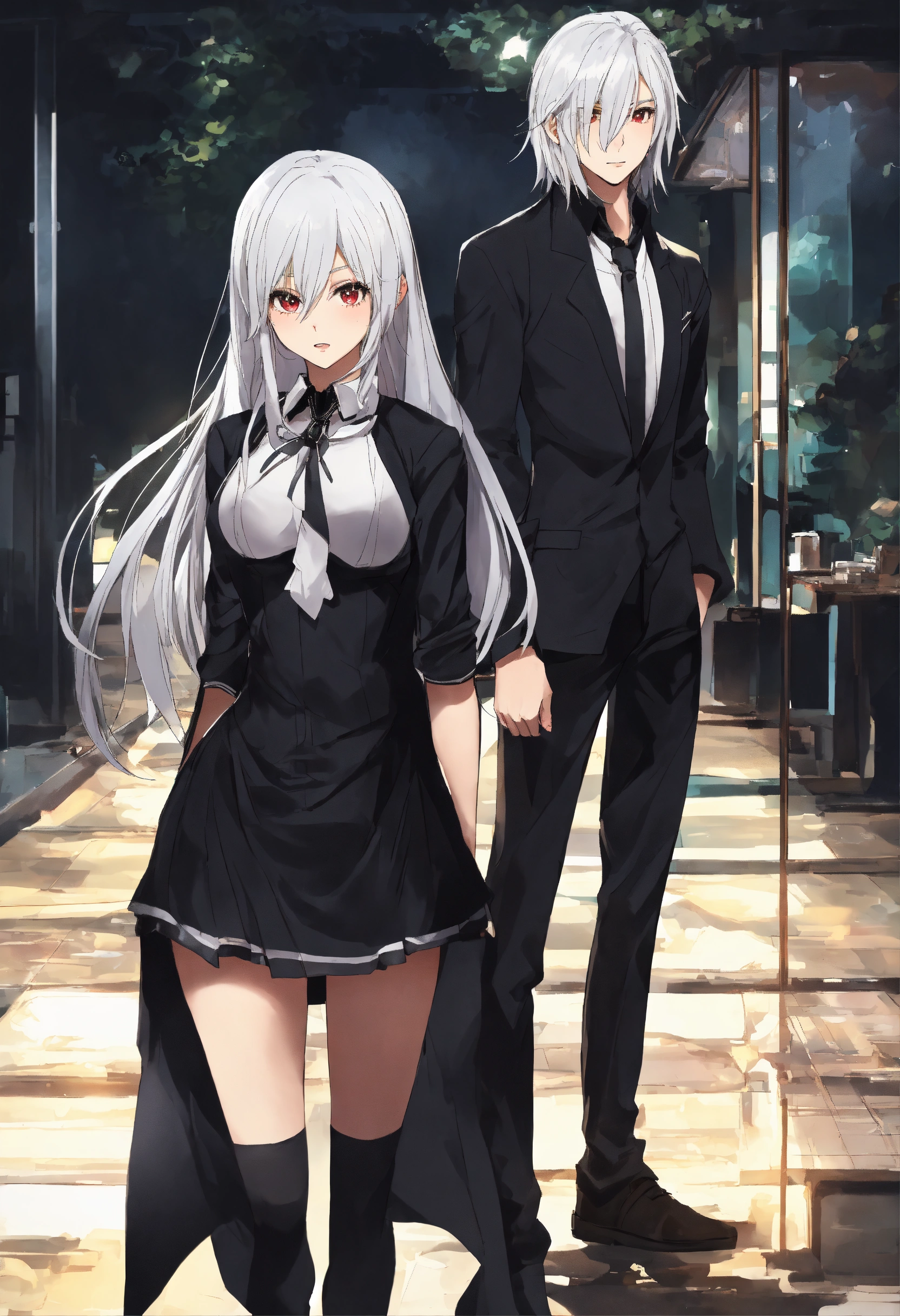 Lexica - Guy and girl 20 years old. twins. The girl has white long ...