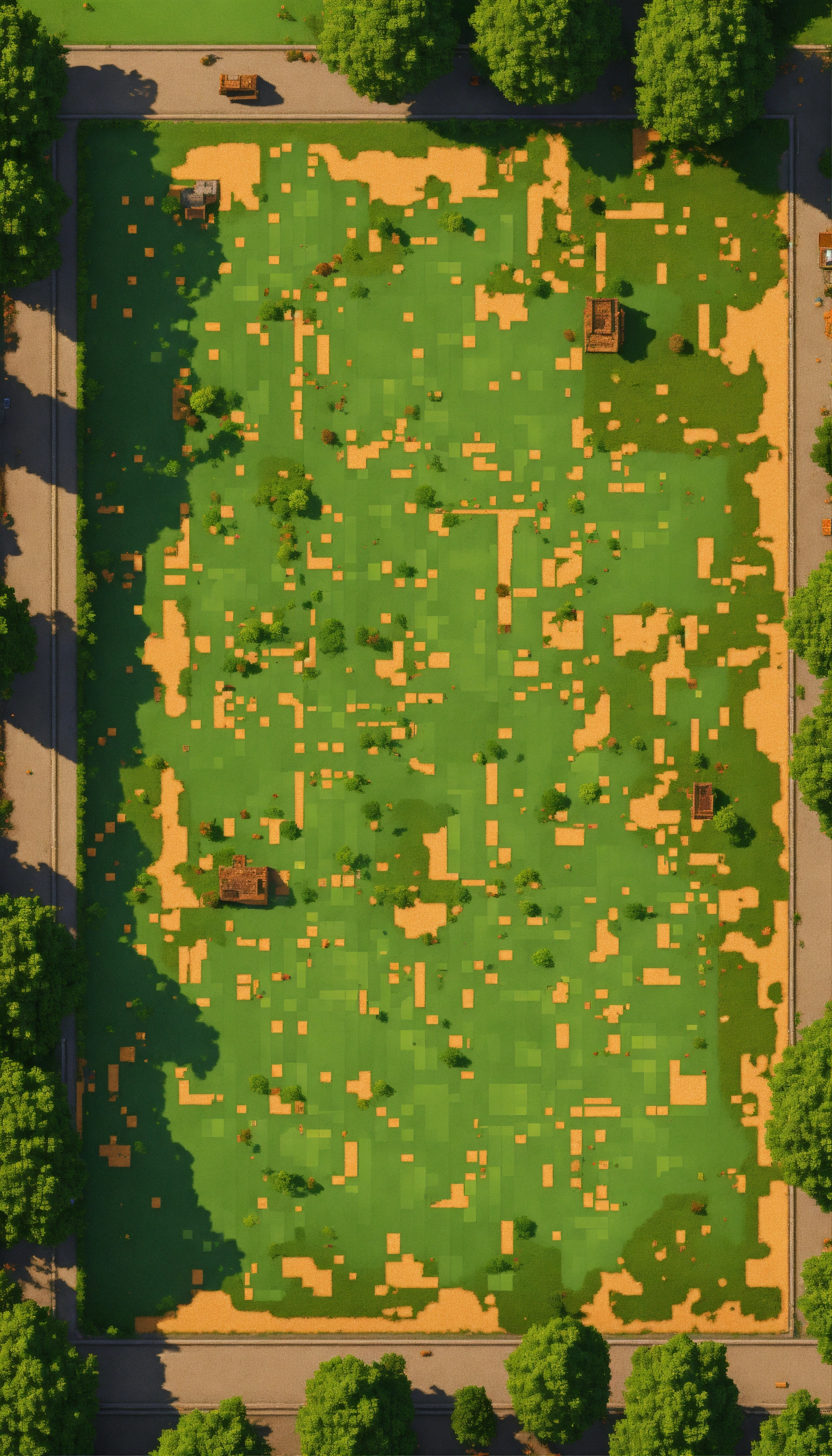 Lexica - Top down close up simple blocky pixel image of an empty post ...
