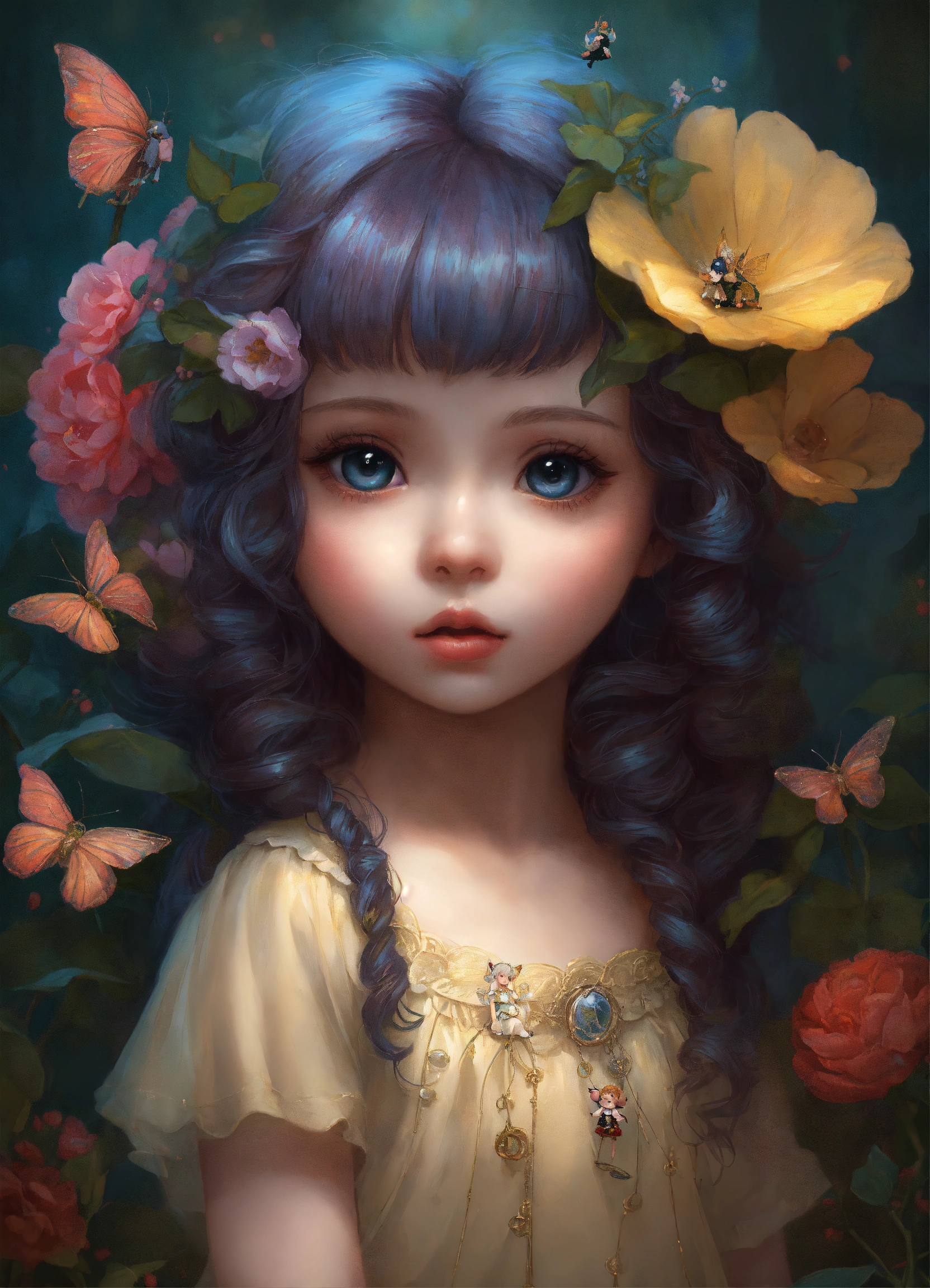 Lexica - Portrait of a very cute fairy gothic chibi girl kewpie fairy ...
