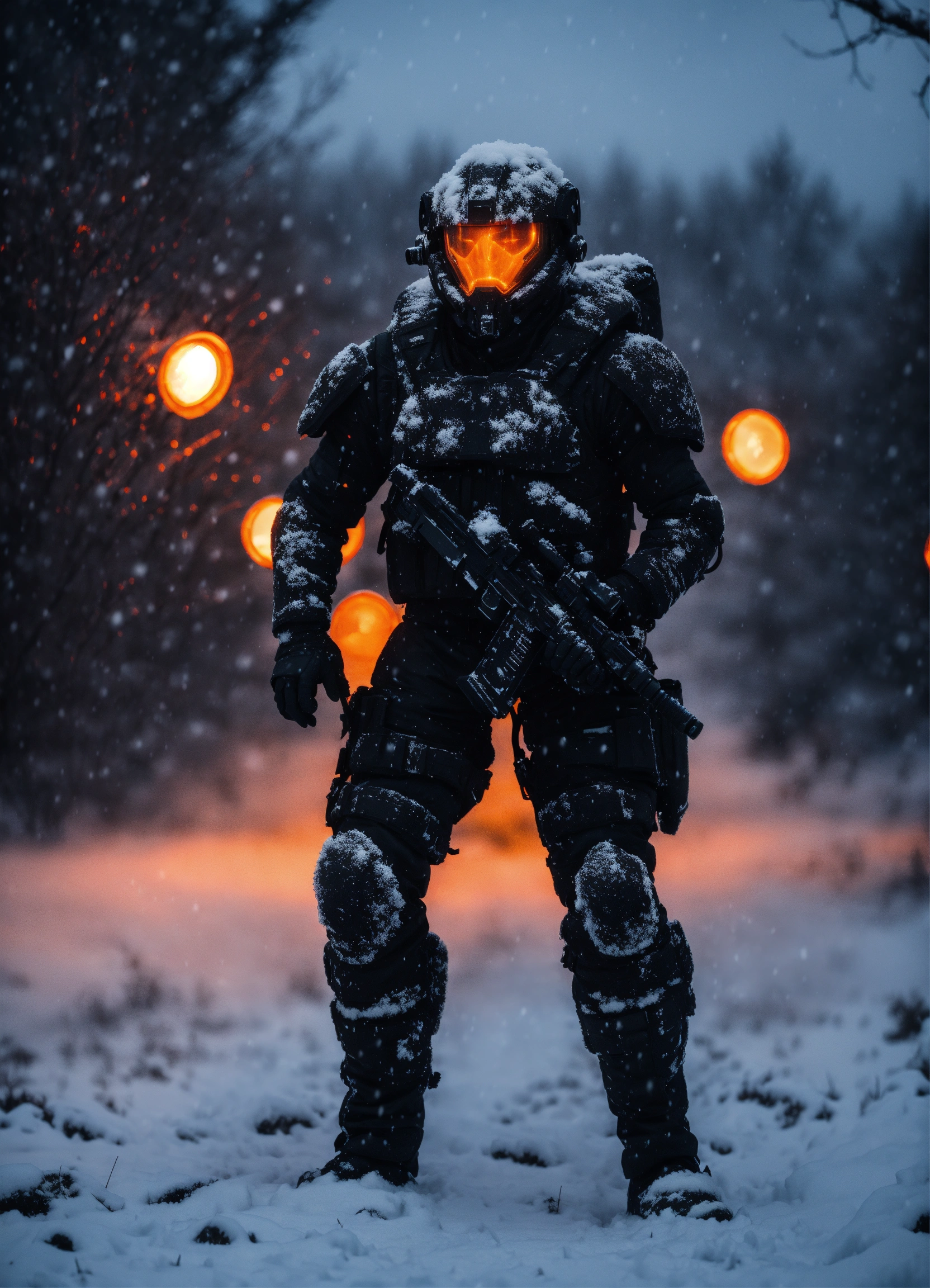 Lexica - A alien soldier monster , distant full body portrait in a ...