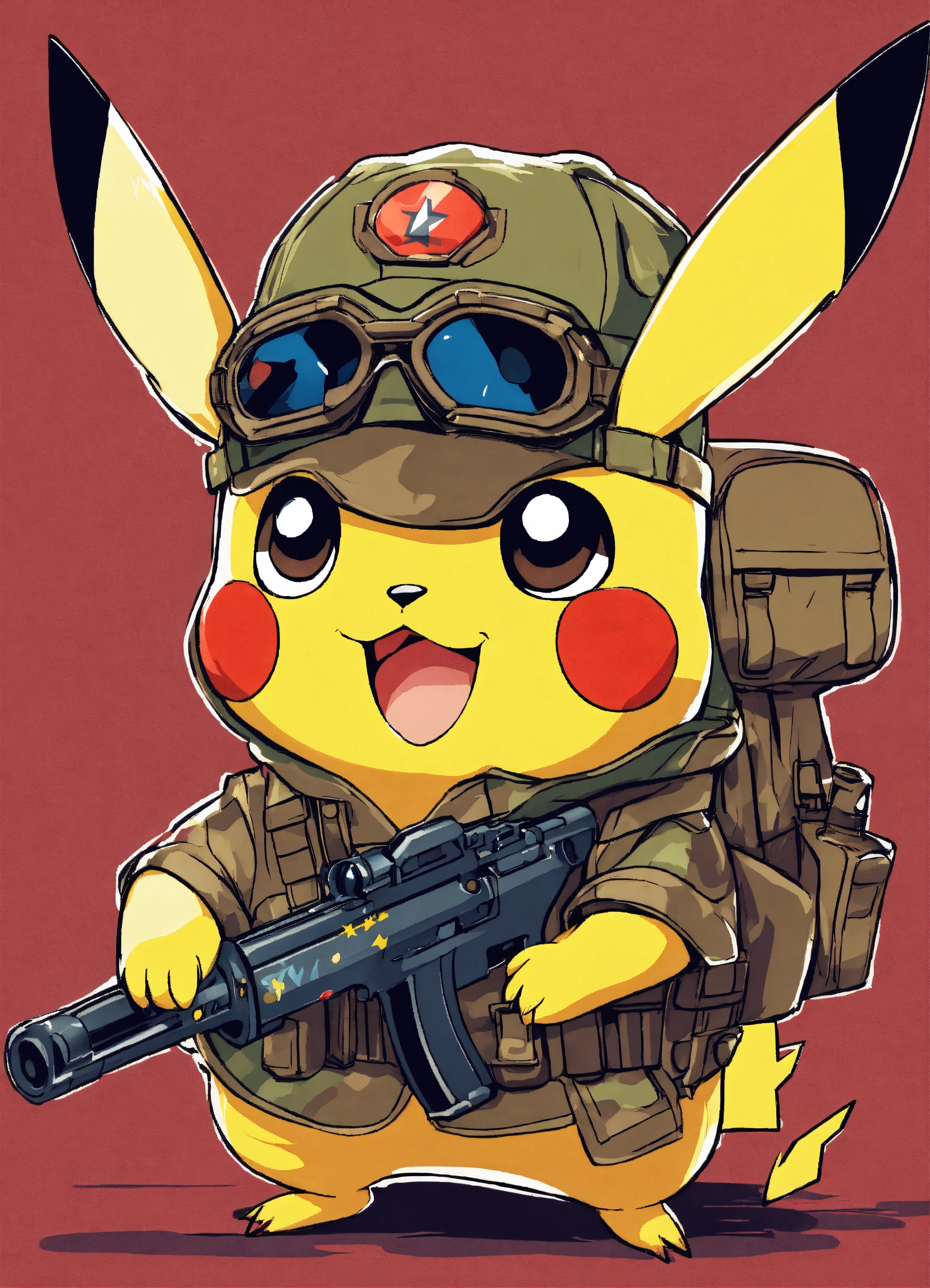 Lexica - PIKACHU LIKE SOLDIER WITH LIGHT GUN