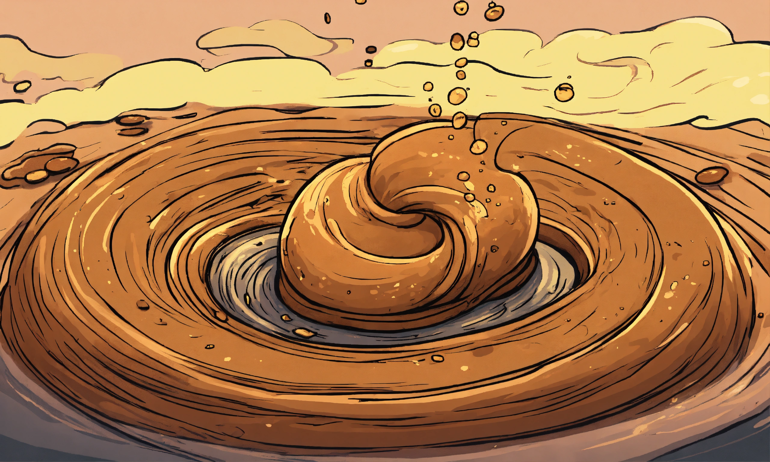 Lexica - Cartoon excrement swirling in water