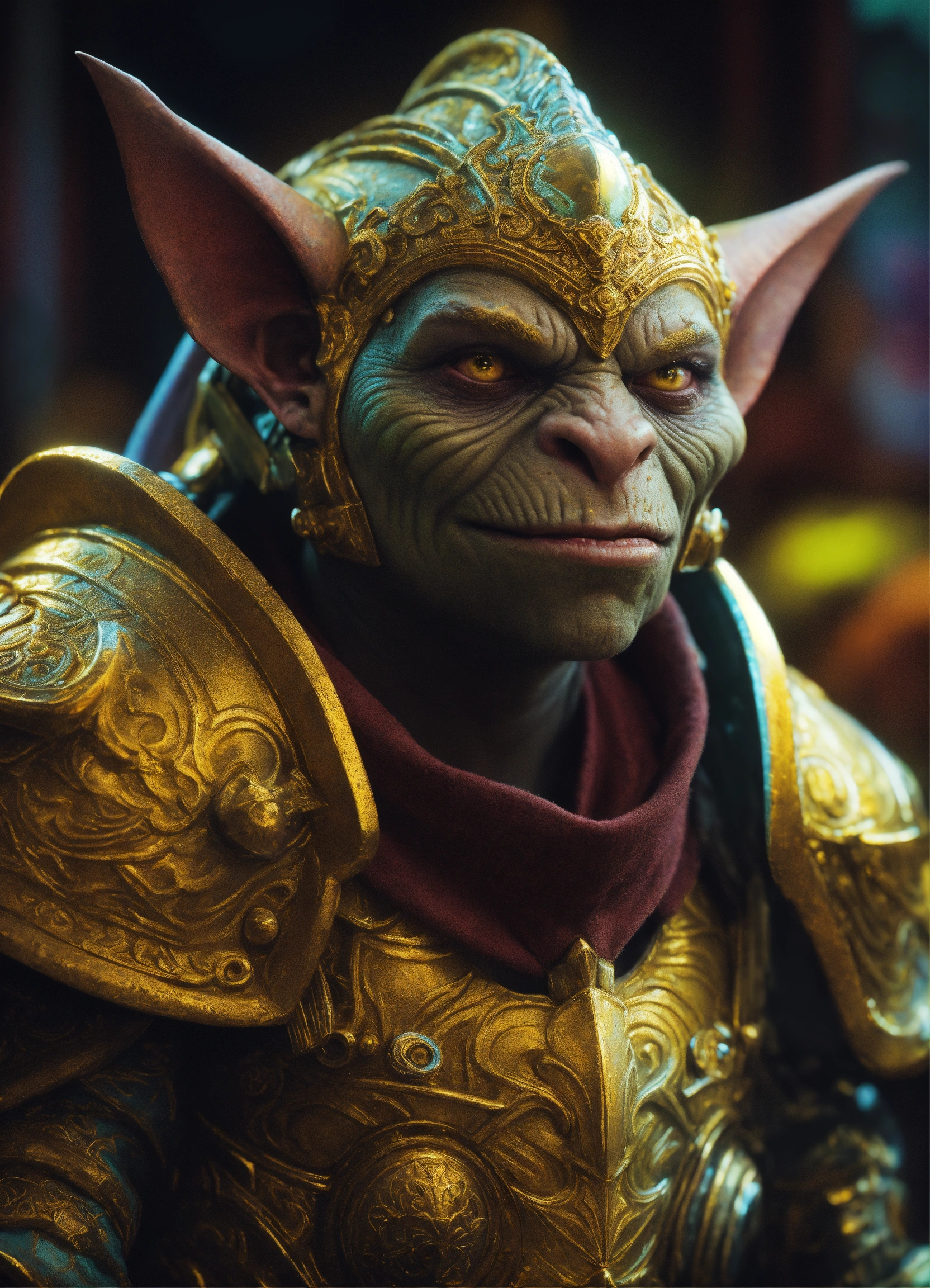 Lexica - A colorful portrait of a goblin, A FIERCE goblin IN FULL ...