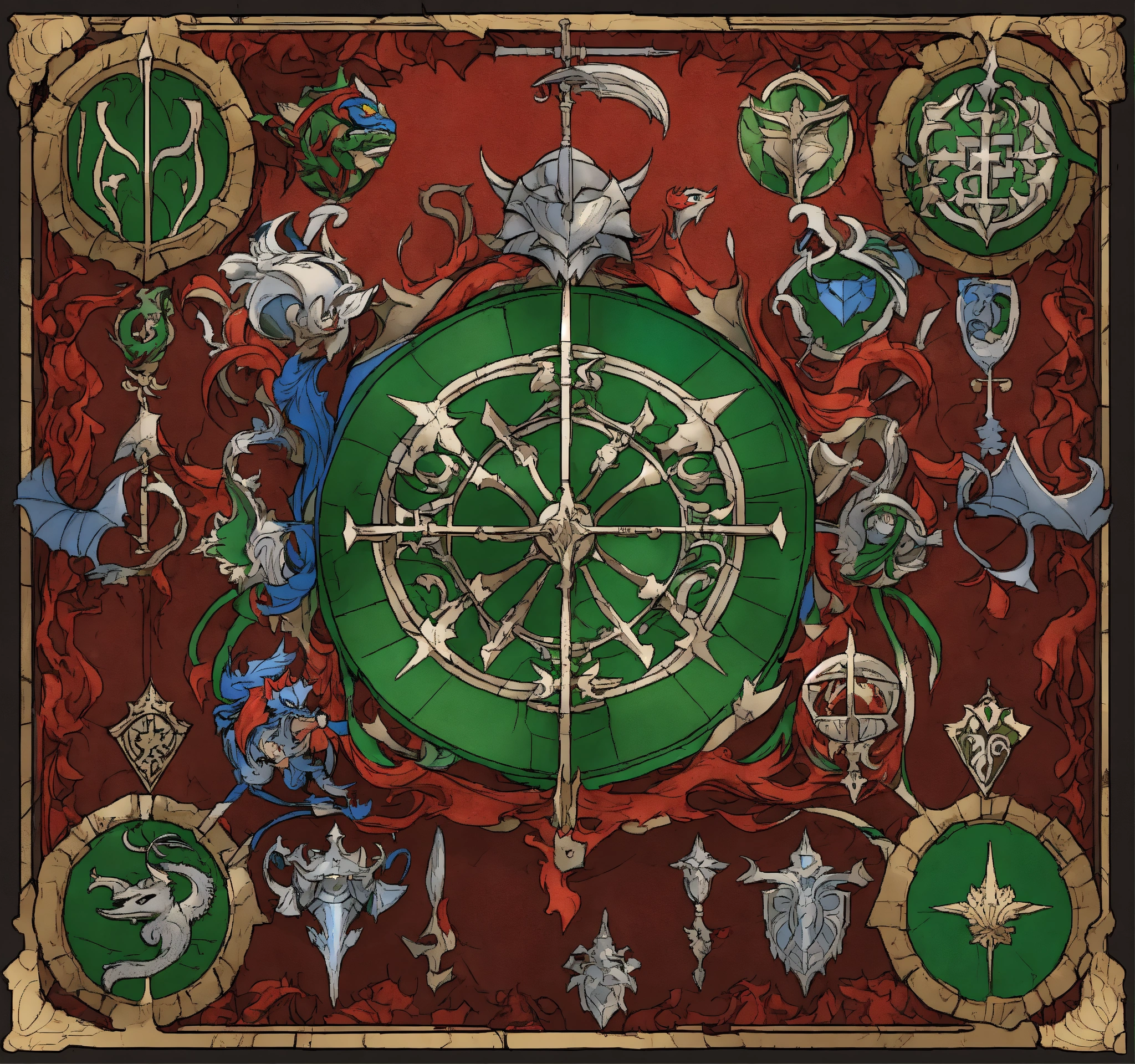 Lexica - Fantasy setting, heraldry for sinister Dragonborn kingdom, use ...