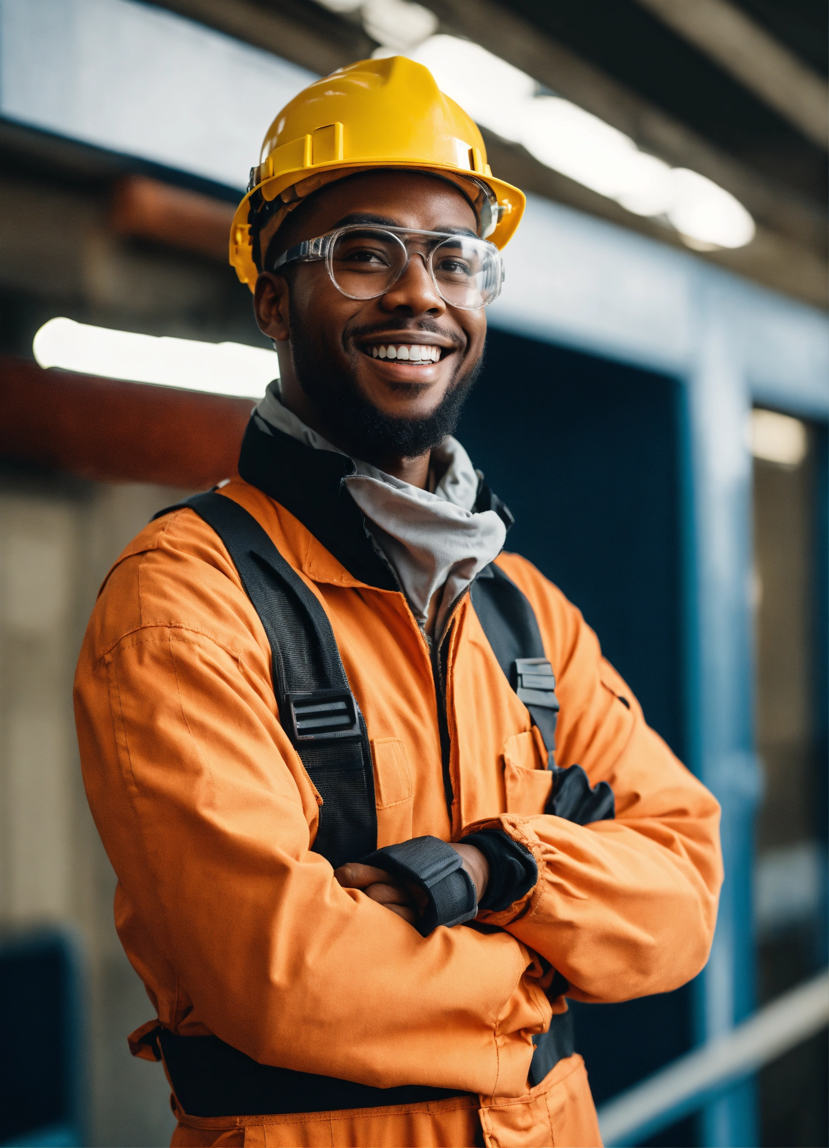 Lexica - Full body image of black male wearing engineering coverall ...