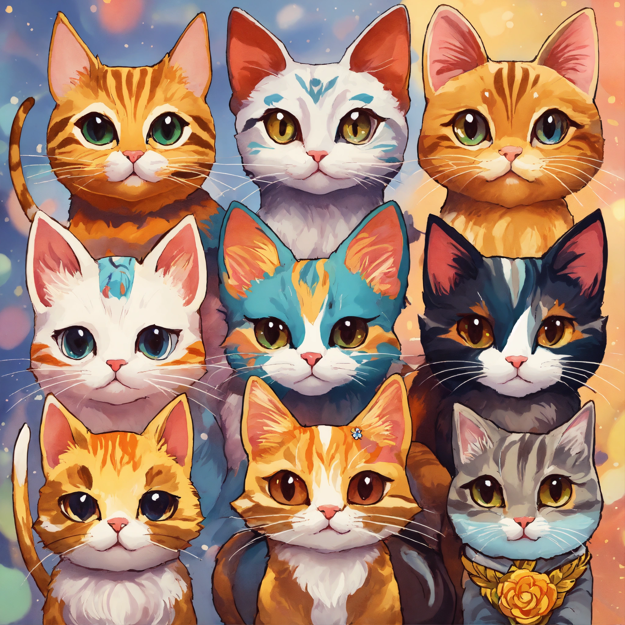 Lexica - Highly detailed cute cats in a variety of shades of beautiful ...