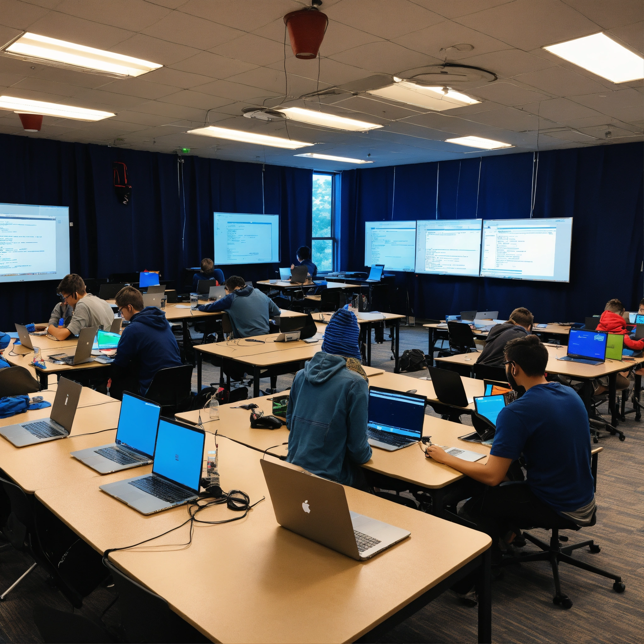 Lexica - A photo of a coding bootcamp. The bootcamp is located in a ...