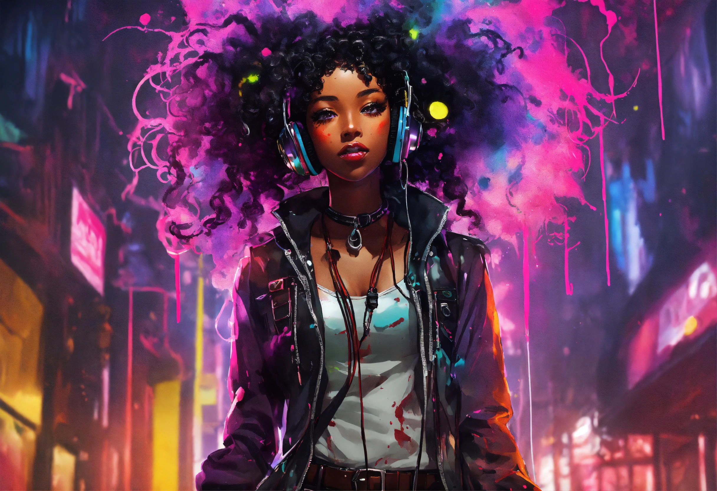 Lexica - Full body rendition of a Gothic-punk African American deep ...