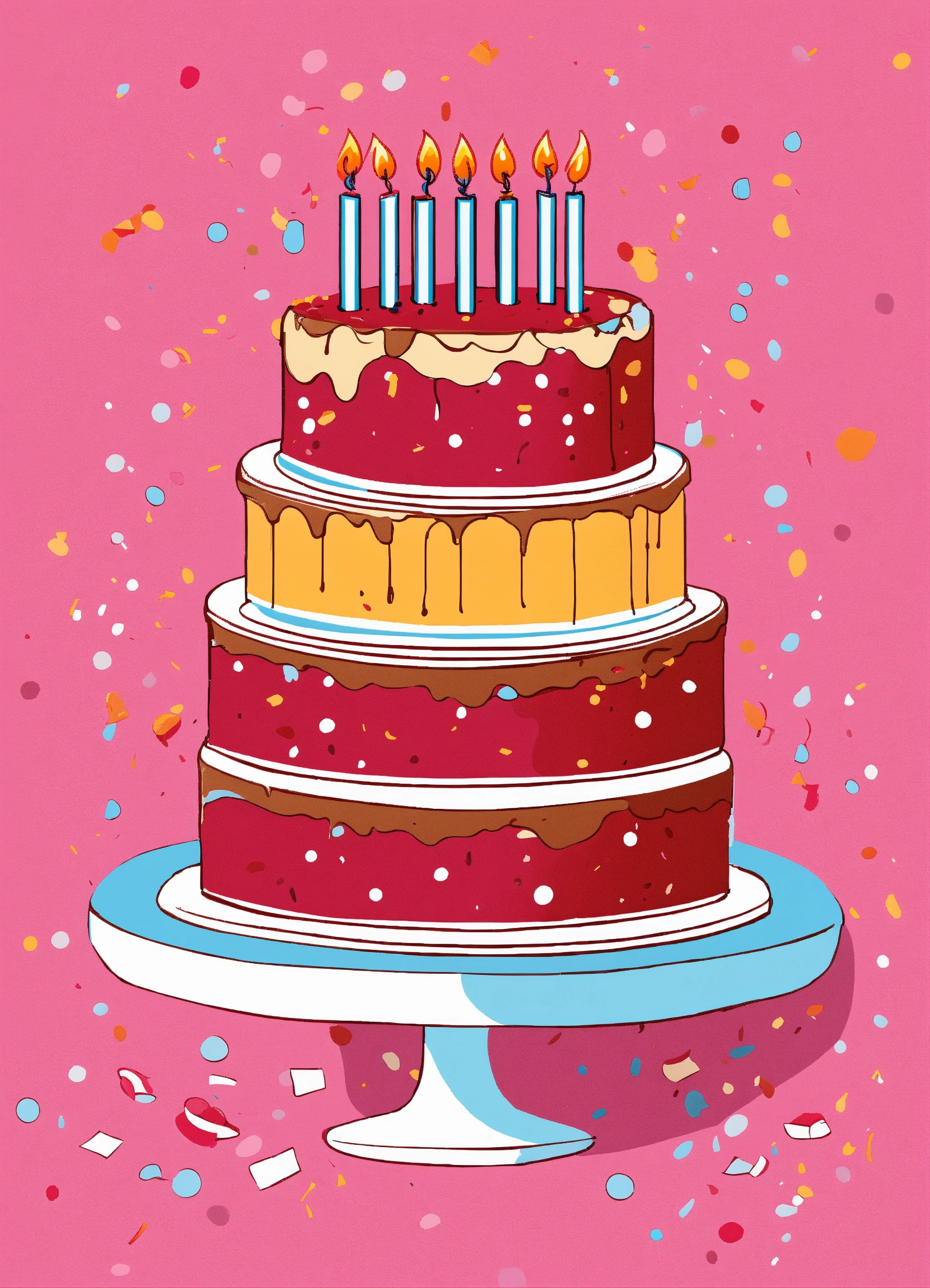 Lexica - Spot illustration, birthday cake