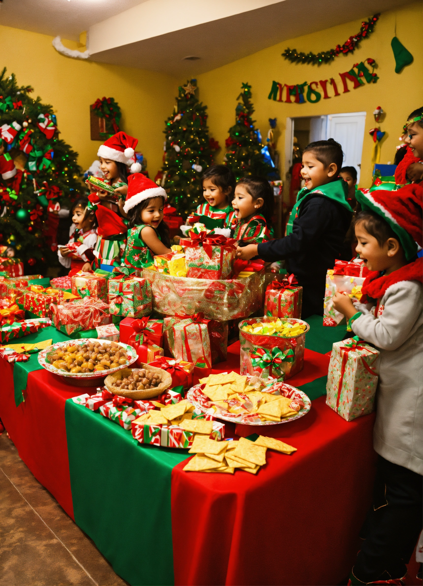 Lexica - A Mexican Christmas party for children with 25 kids, tons of ...