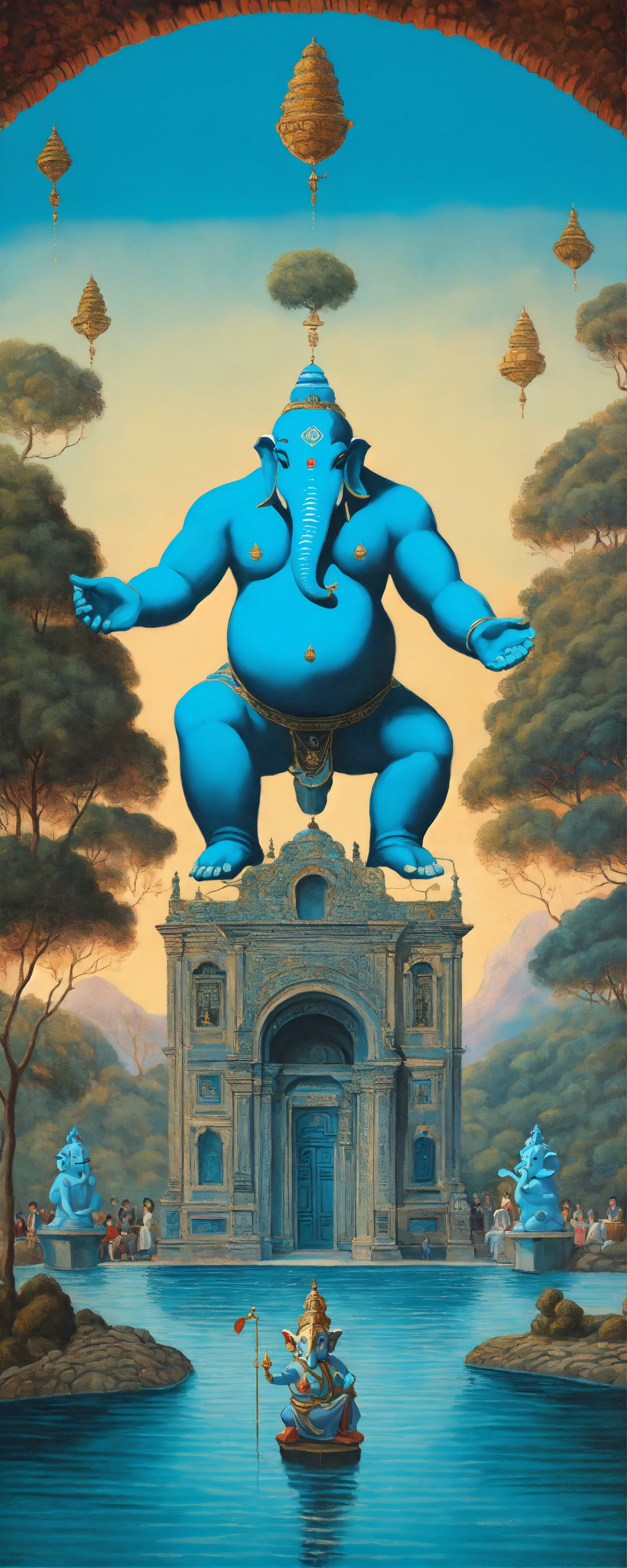 Lexica - Ultra-detailed illustration of "Ganesha with a jetpack" in a ...