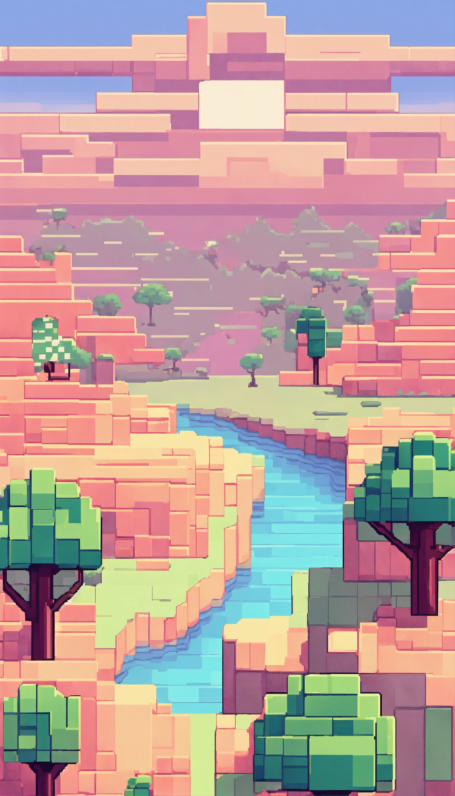 Lexica - Flat empty pastel overhead candy themed pixel sprite landscape