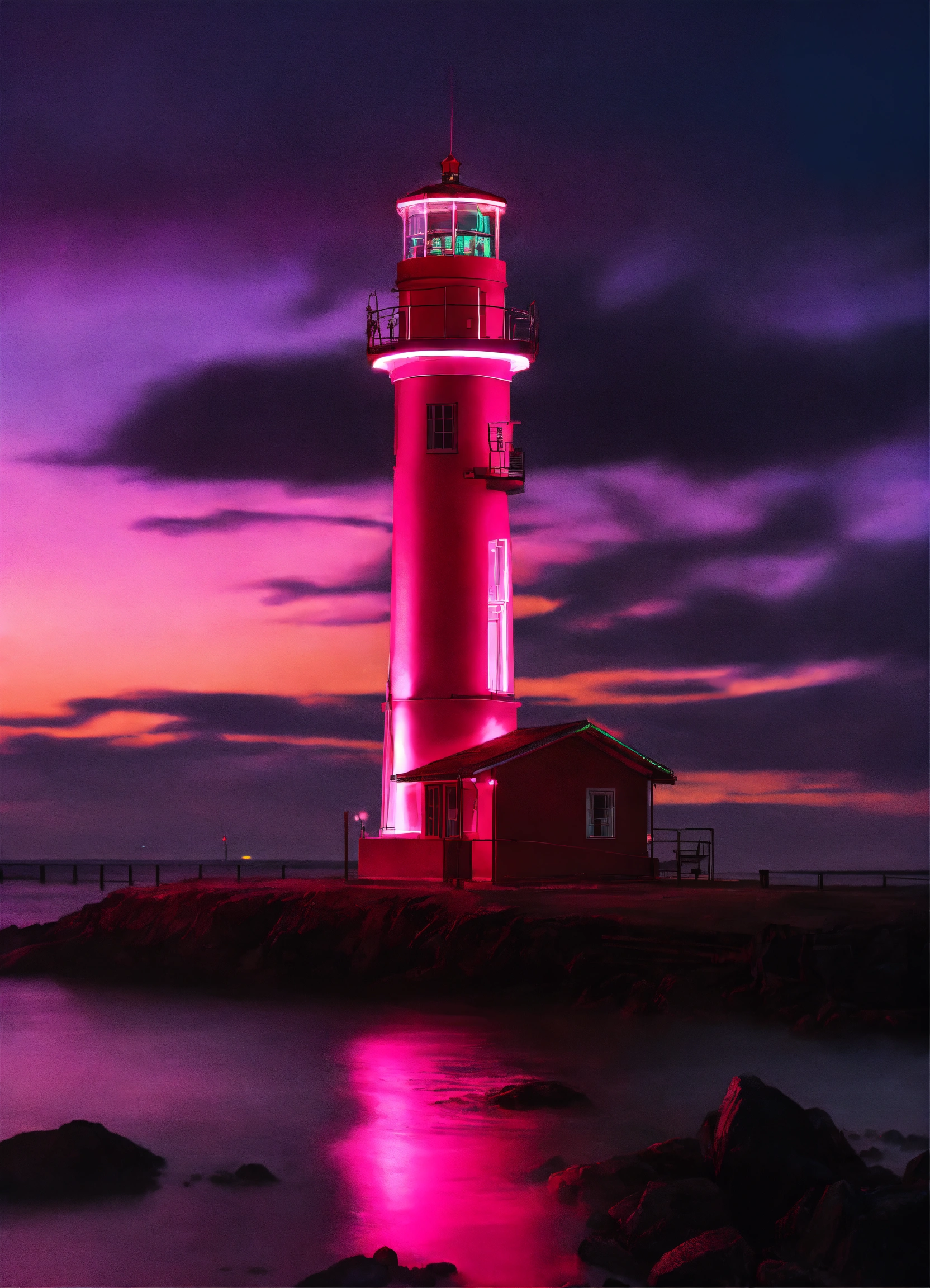 Lexica - A neon lighthouse