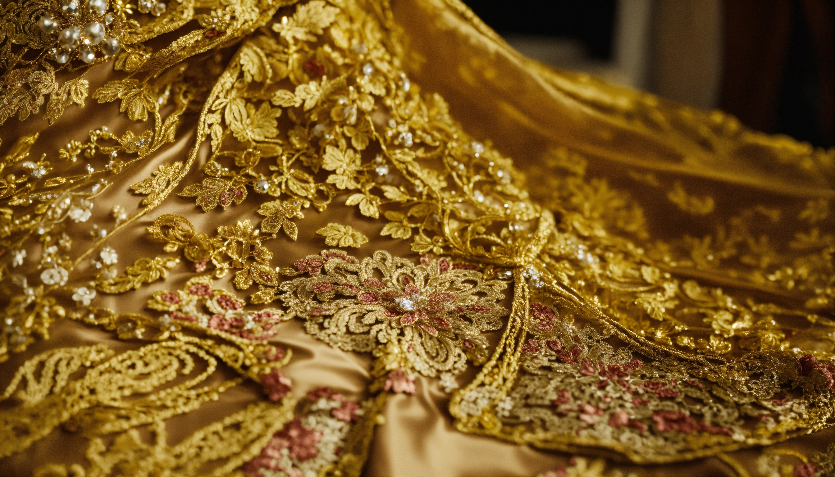 Lexica - Reem acra couture rococo lace in metallics