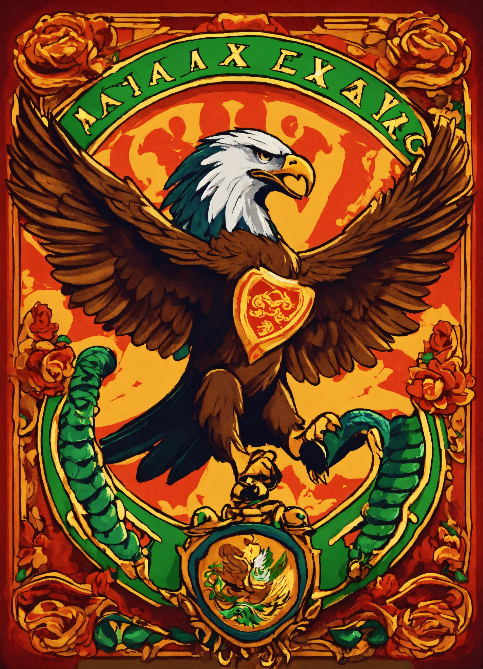Lexica - Pixar animation of Eagle Devouring Snake Mexican Emblem, pixar ...