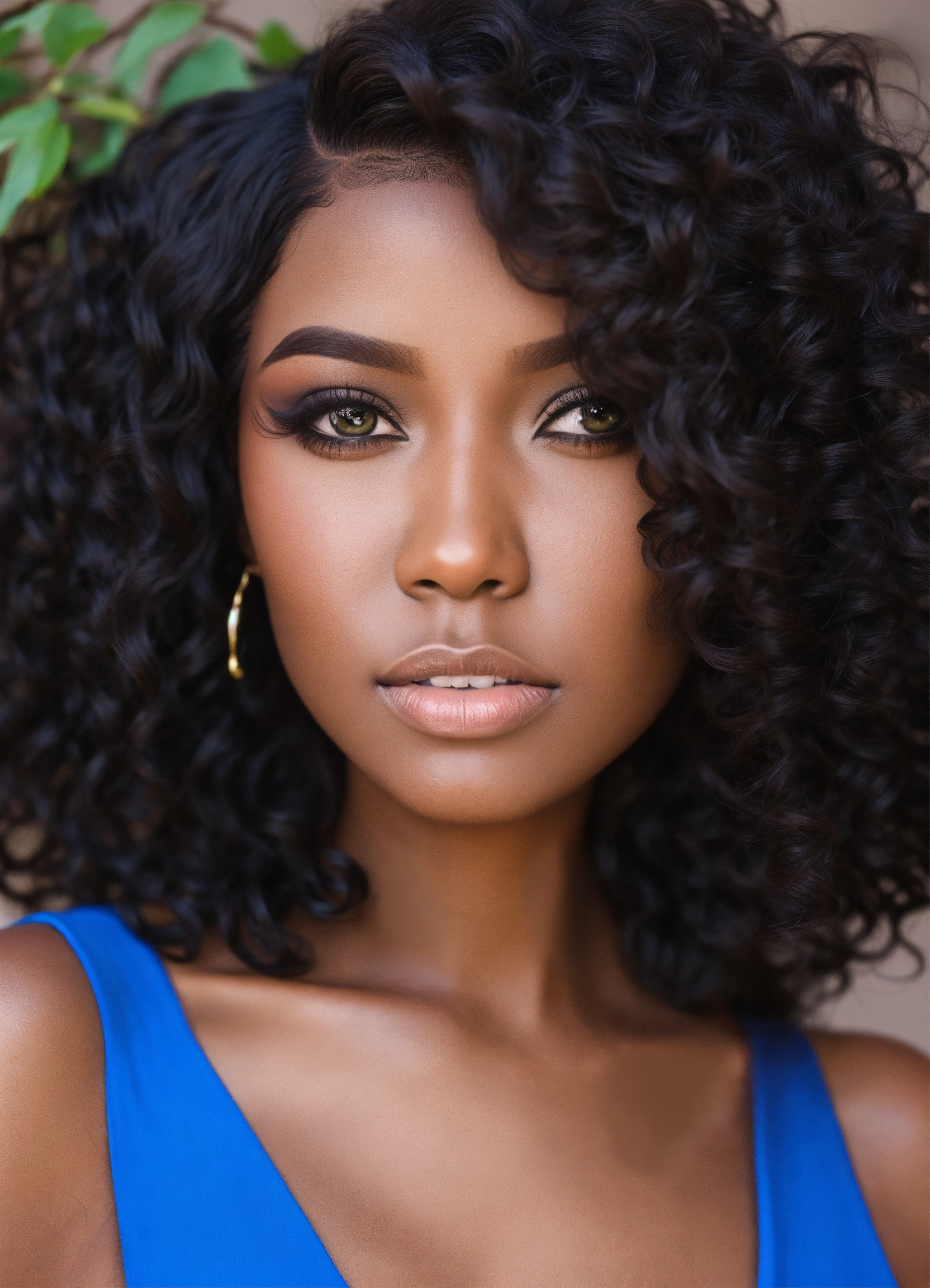 Lexica - African American Hair Model Stunning Curly Black Lace Front ...