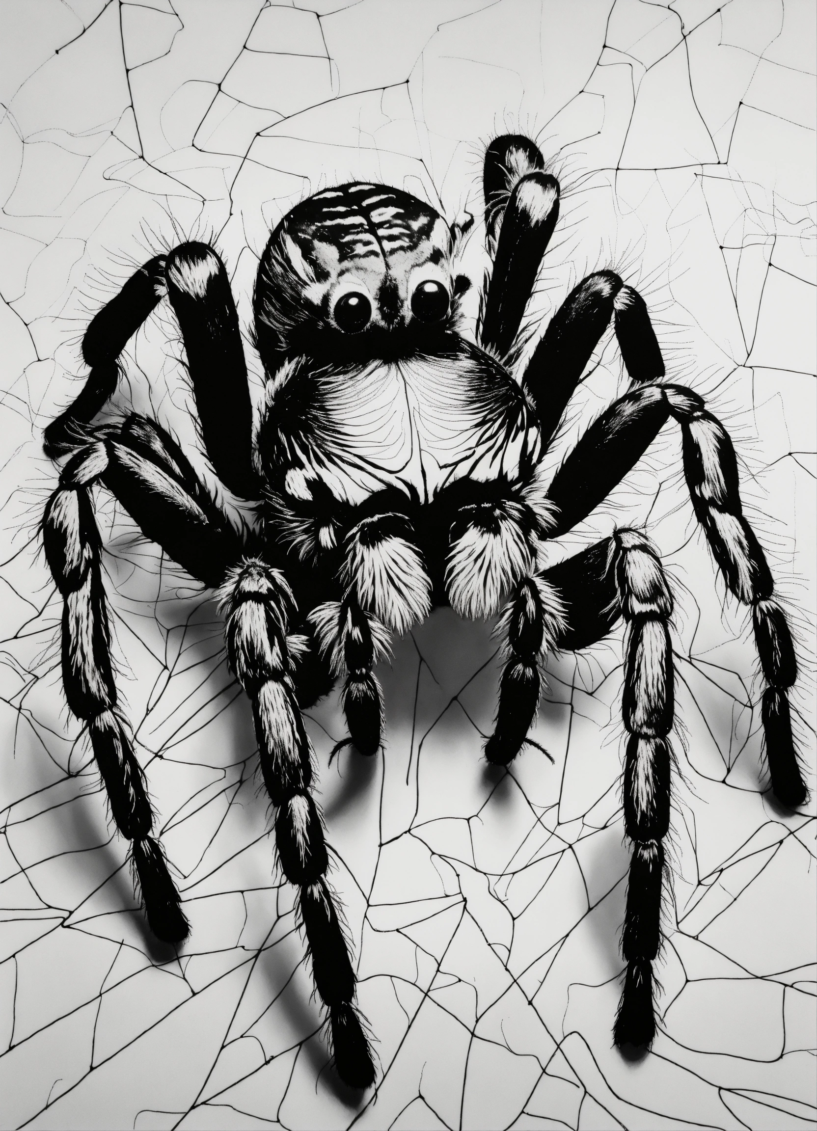 Lexica - Beautiful detailed tarantula portrait, one line drawing, bold ...