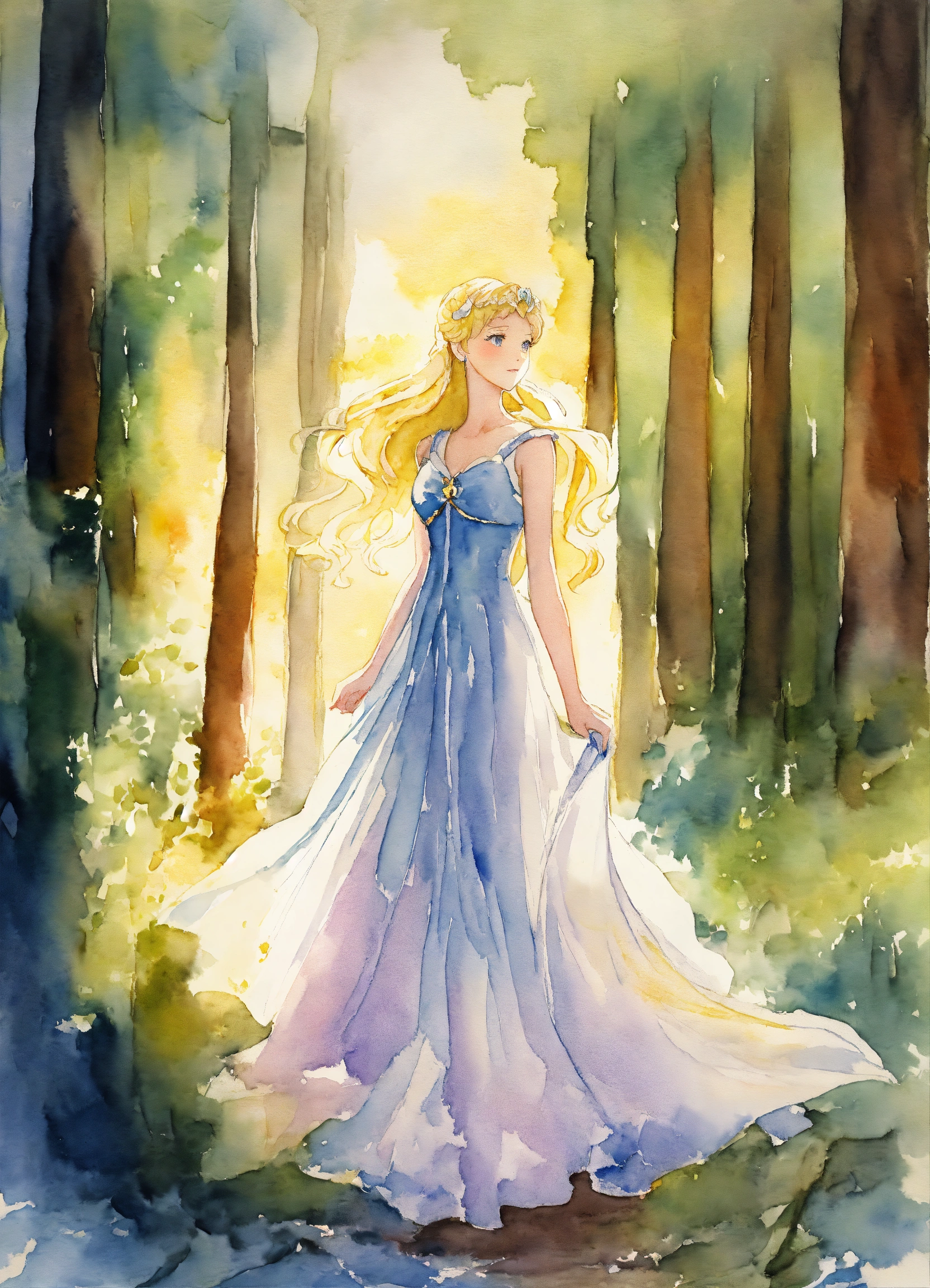 Lexica - Princess Serenity in Narnia watercolor