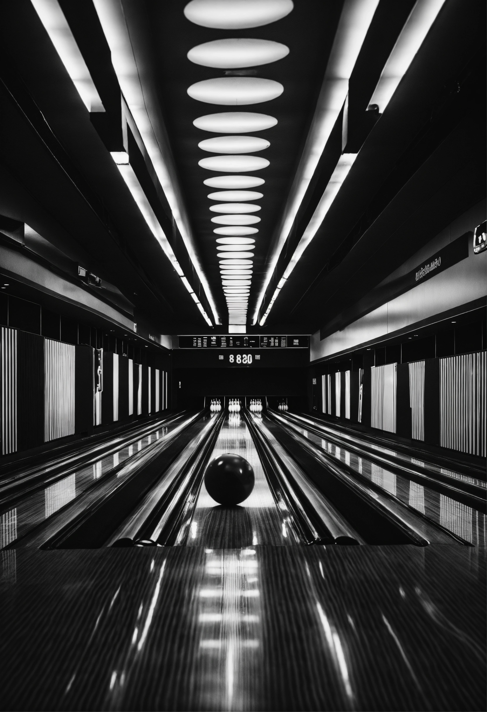 Lexica - DARK BLACK AND WHITE BOWLING ALLEY 8K