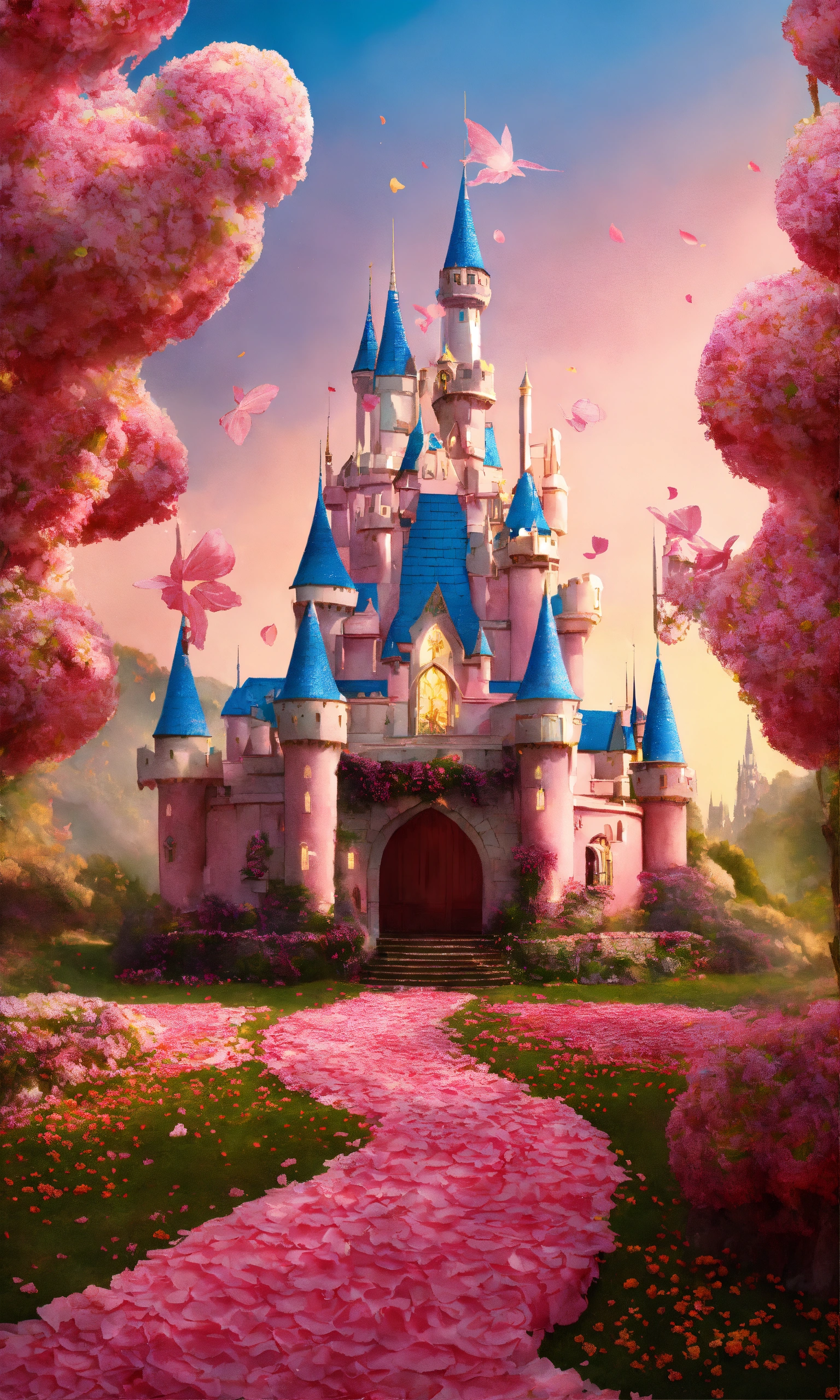 Lexica - Fantasy princess castle all made of petals