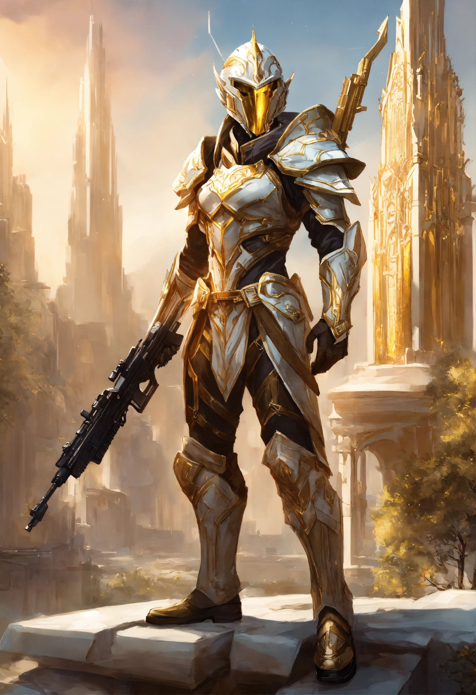 Lexica - Epic drawing of a full body of a high elf sci fi soldier ...