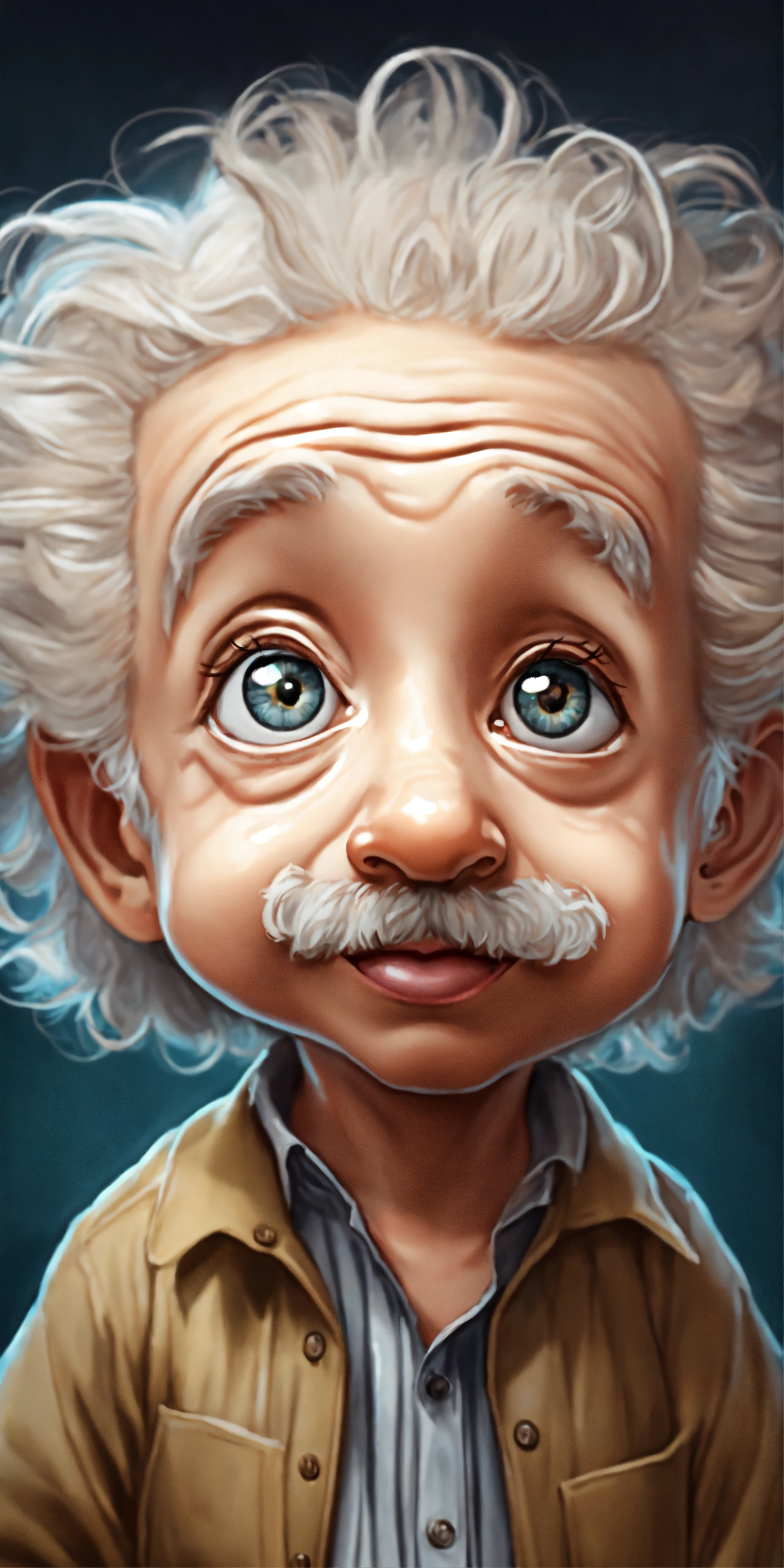 Lexica - Albert Einstein cute baby cartoon ultra realist big eyes