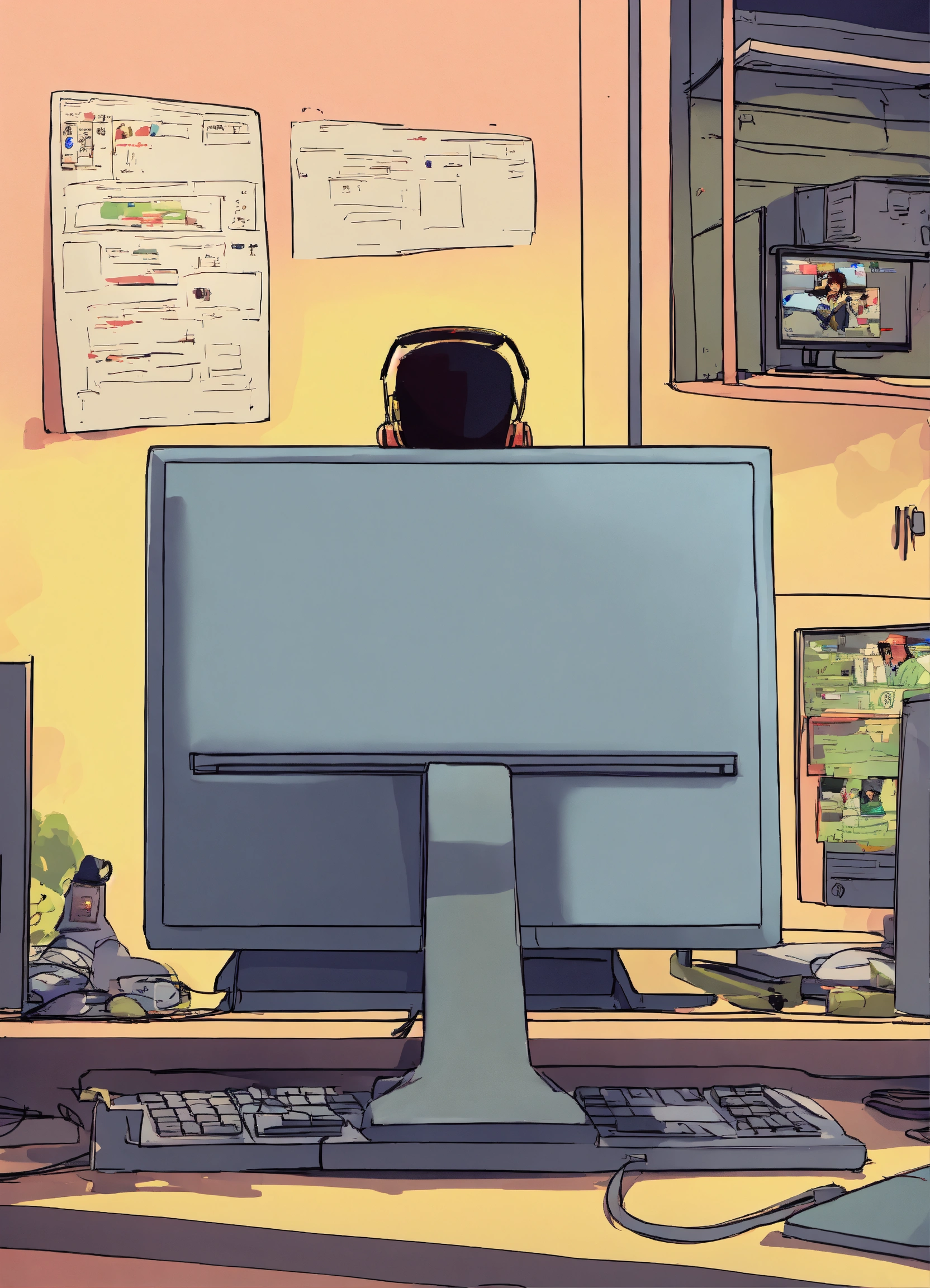 Lexica - Stupid looking guy on computer seen from back