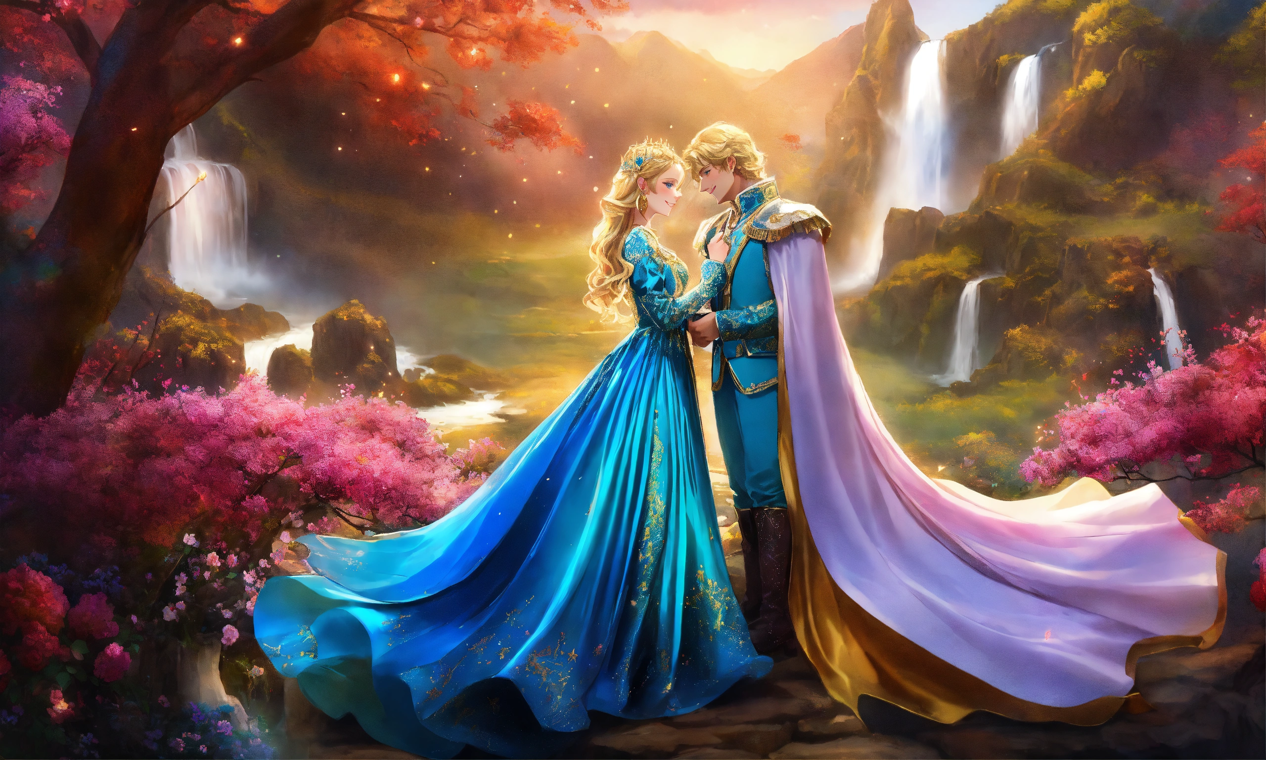 Lexica - Beautiful prince and princess of the stars smiling blonde with ...