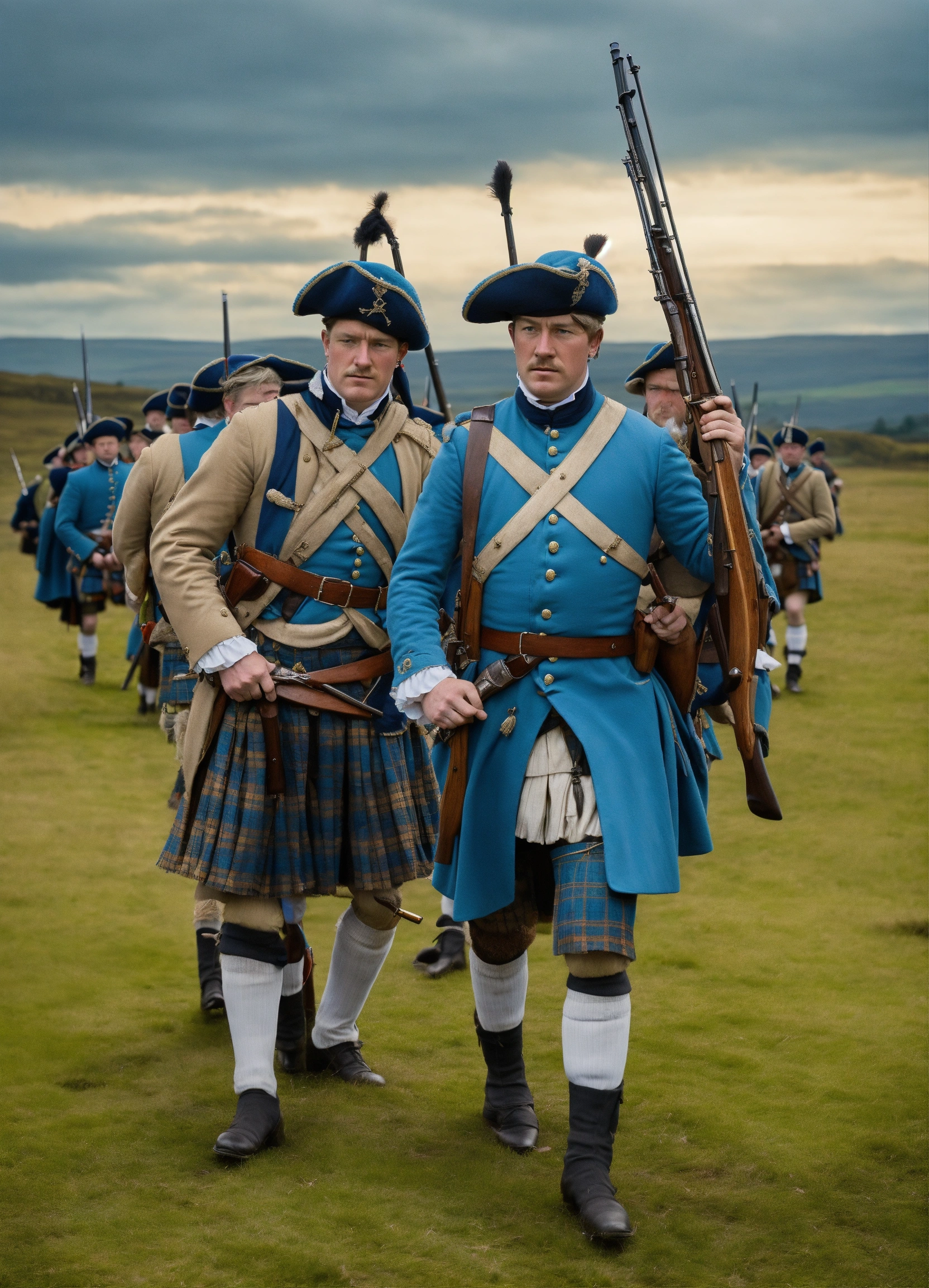 Lexica - Scottish clansmen at war using muskets, wearing sky blue 18th ...