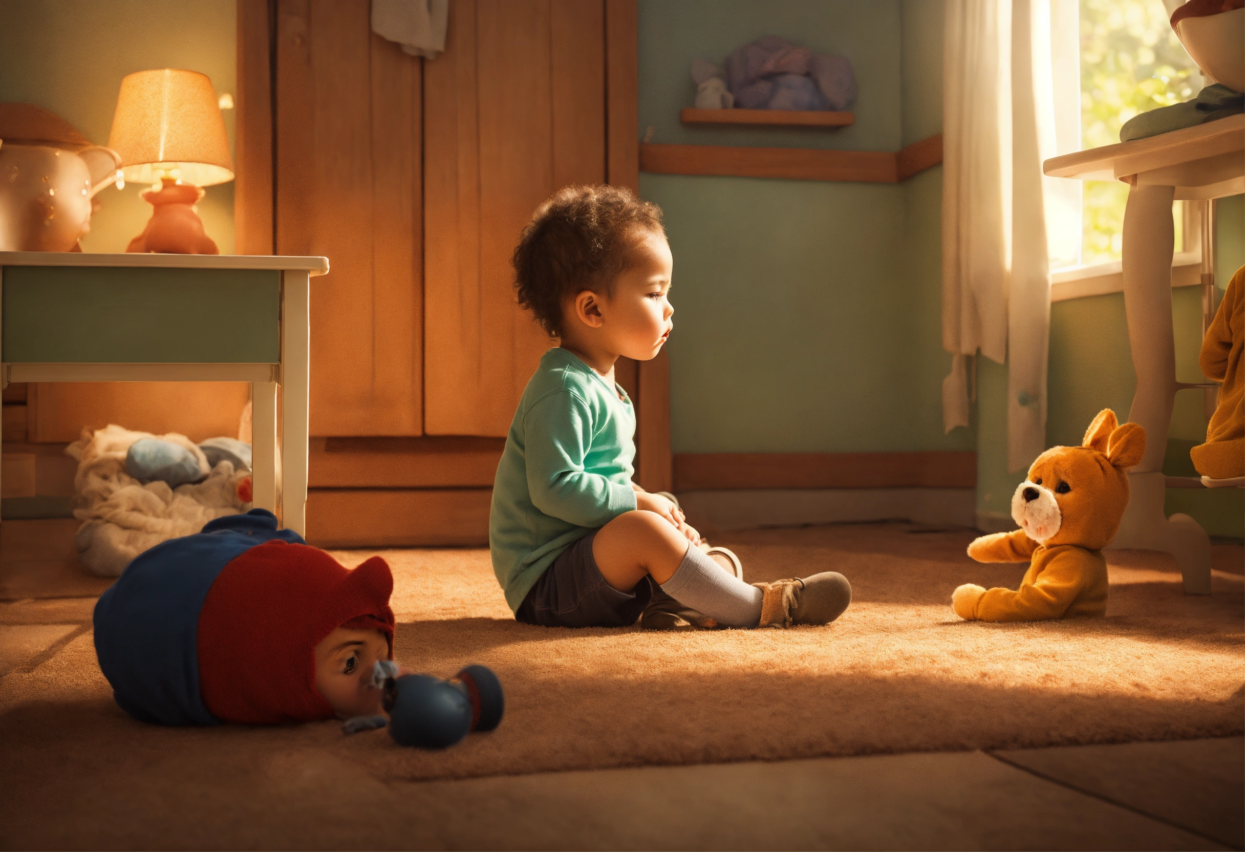 Lexica - {Create a sequence of images that portray a young child ...