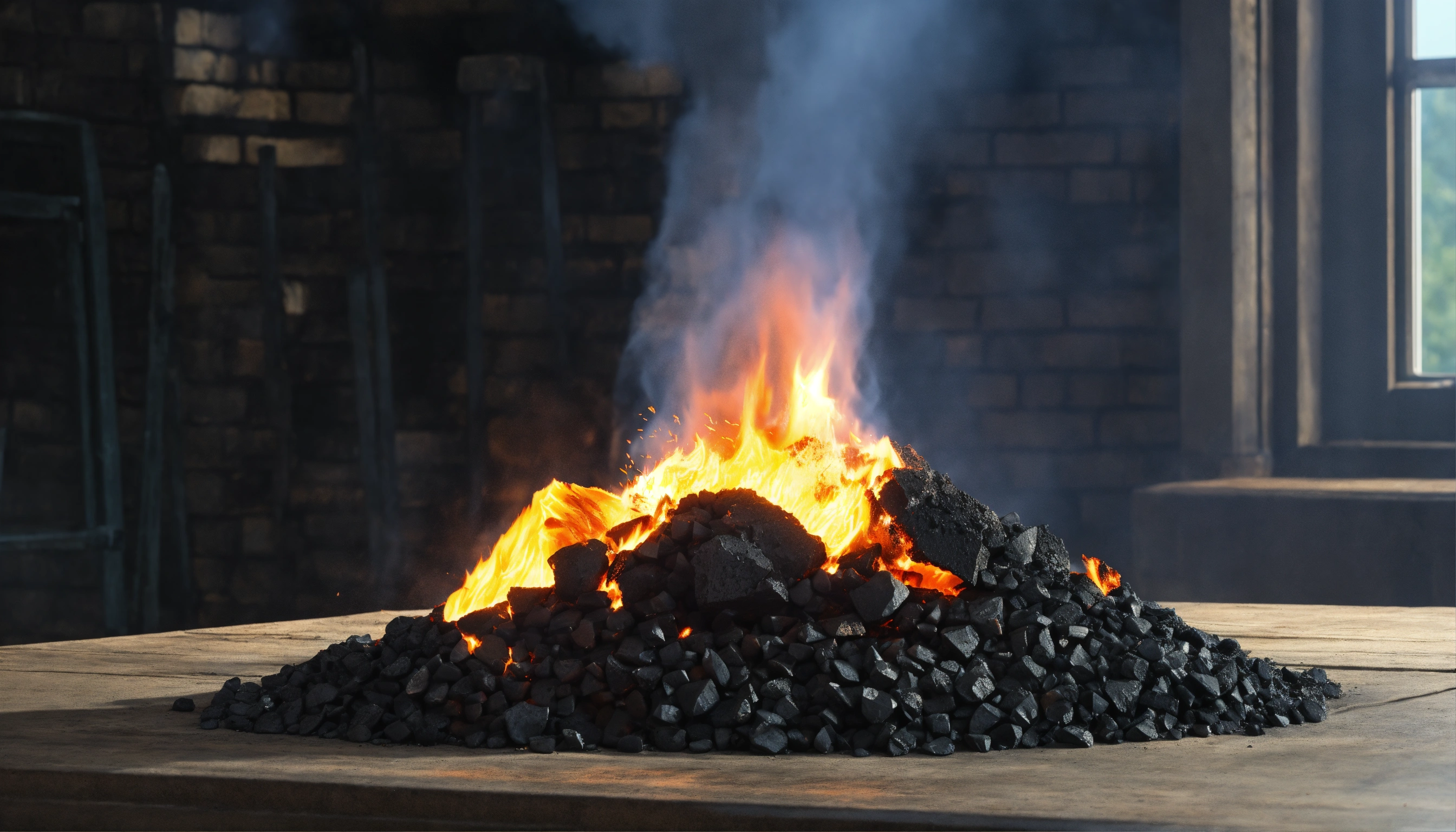 Lexica - Piece of coal on fire, under pressure, realistic, 169,8k