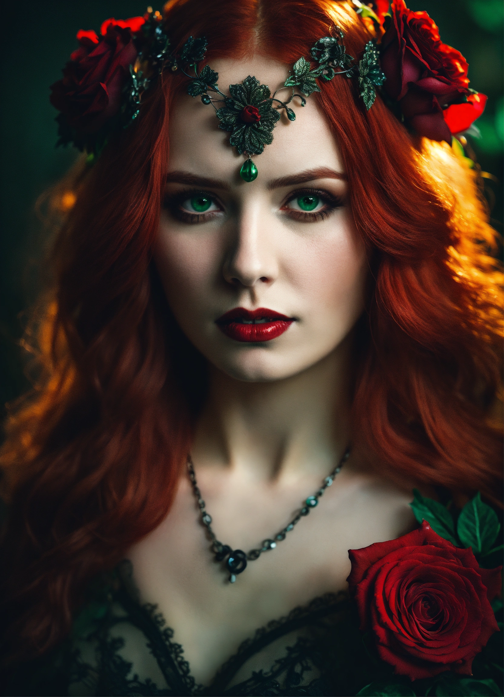 Lexica - Photo quality portrait of red haired beauty as a gothic ...