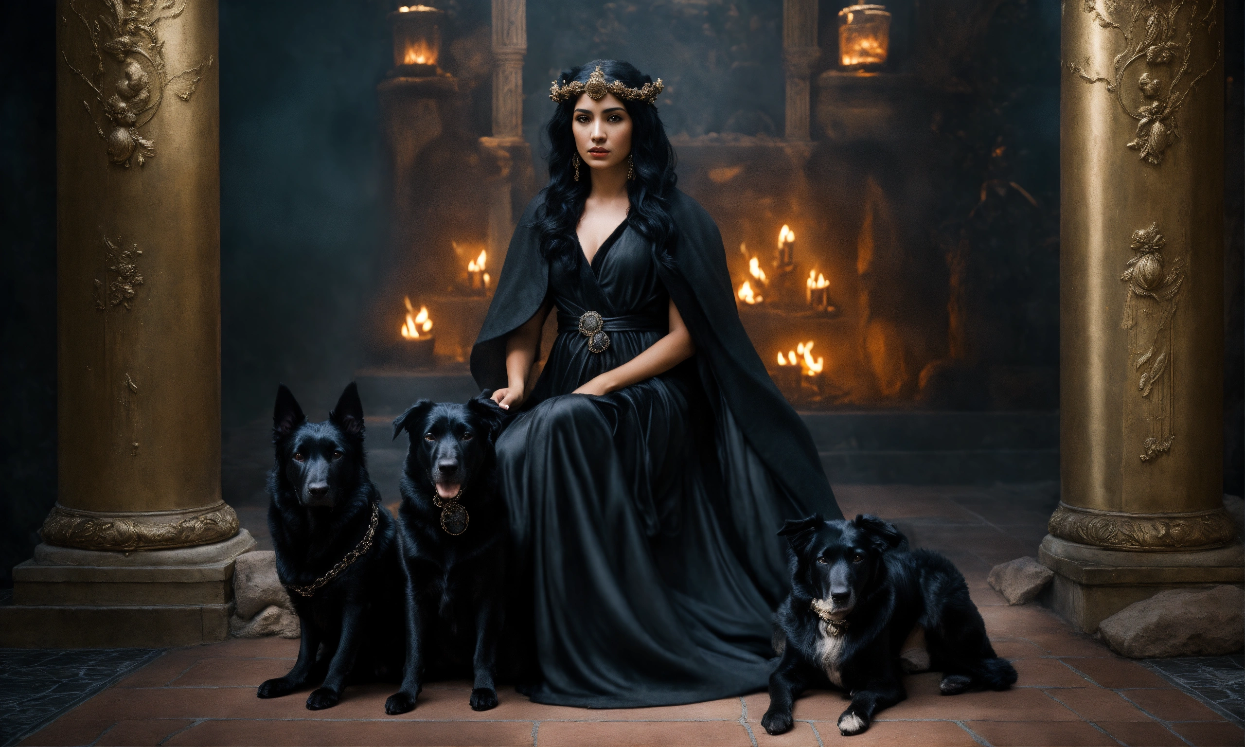 Lexica - Greek mythology, goddess Hecate in the underworld, black hair ...