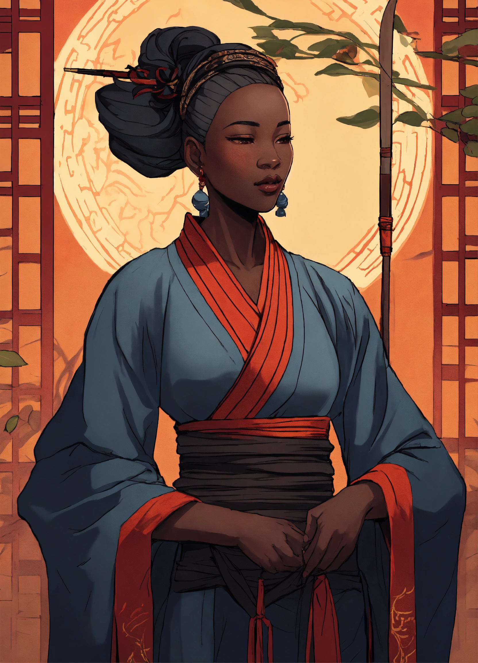 Lexica - An African woman cultivator with full lips and a broad nose in ...