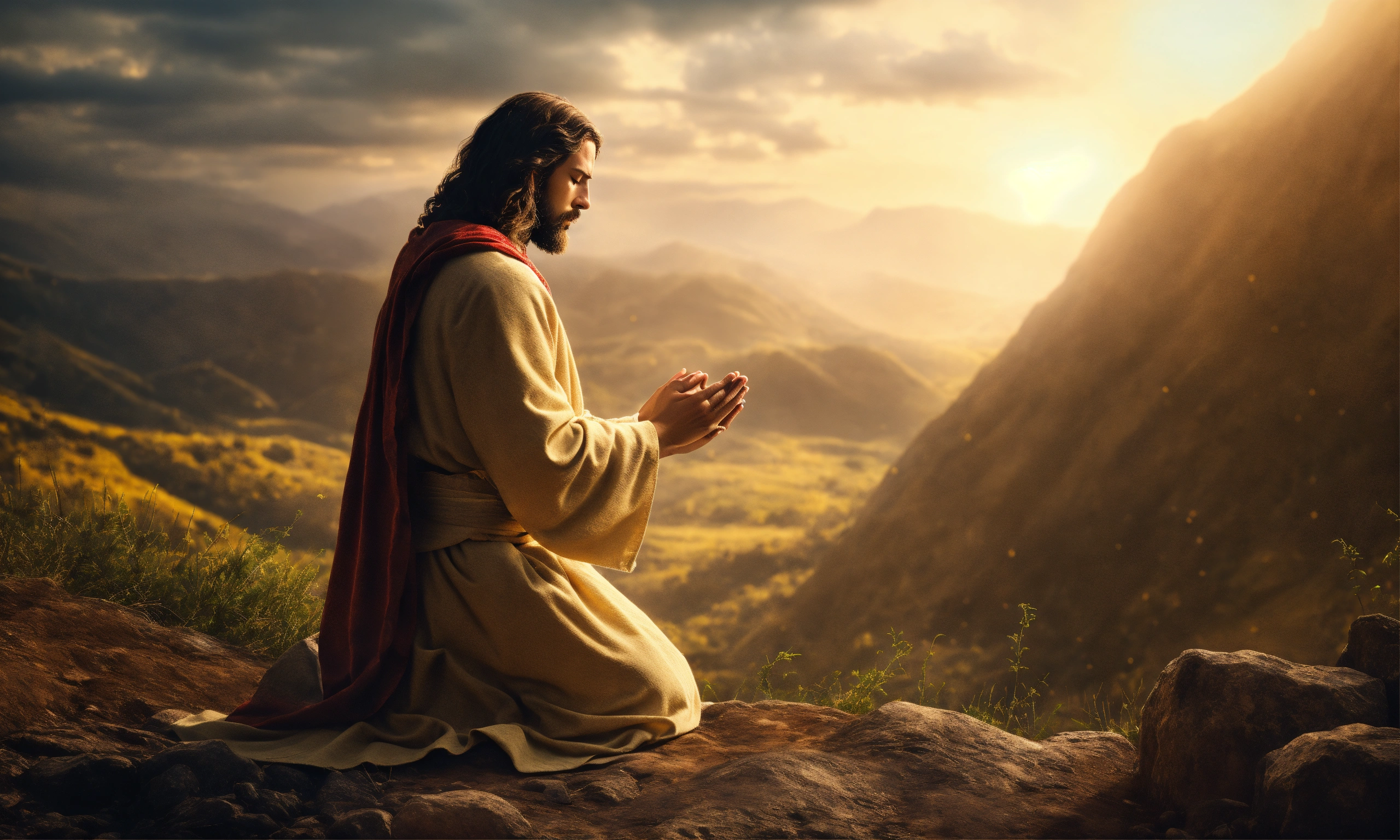 Lexica - Powerful praying background, holy, ultra realistic, jesus, 4k